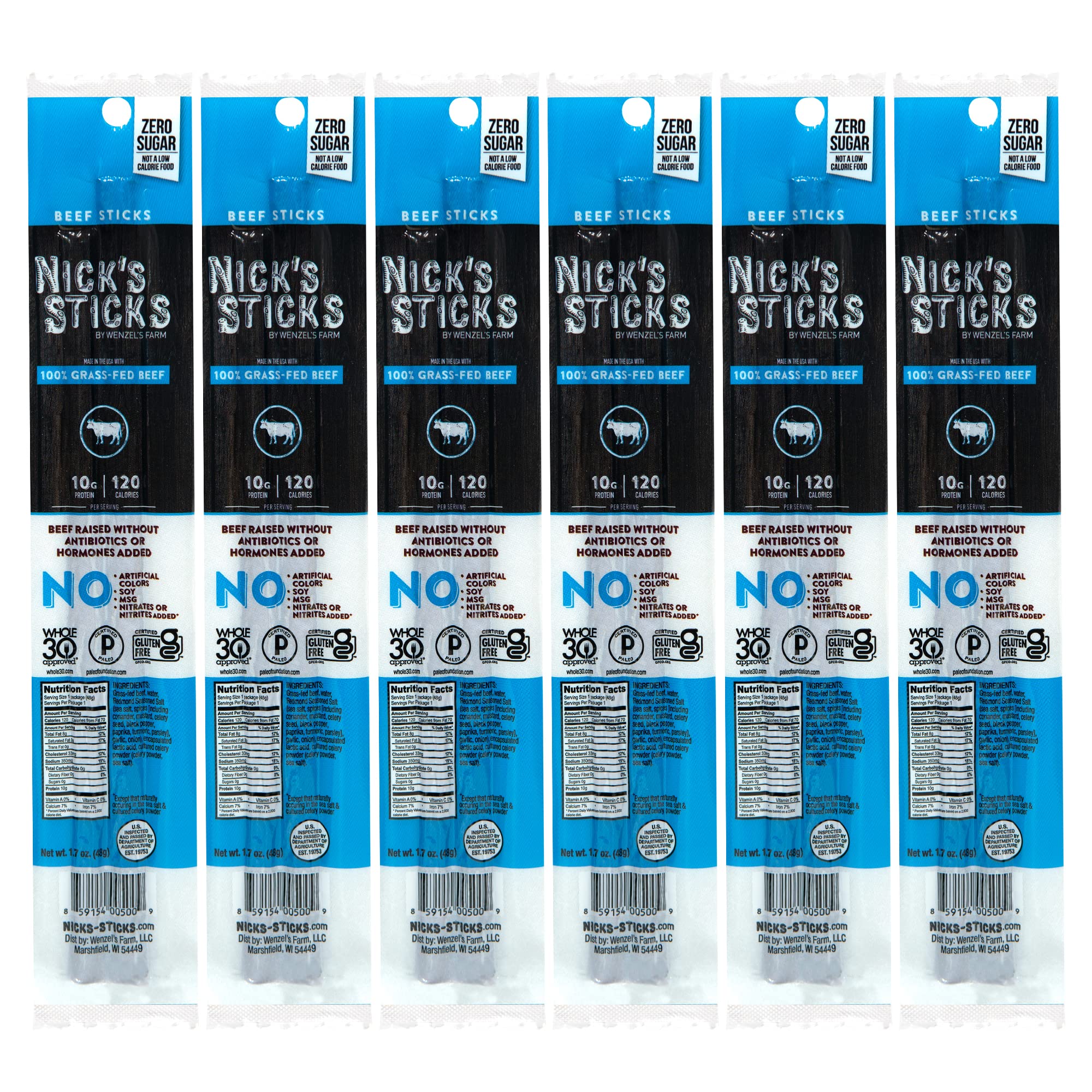 Nick's Sticks | 100% Grass-Fed Beef Snack Sticks | Made in the USA ...