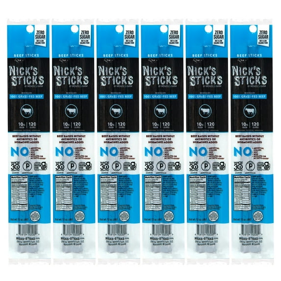 Nick's Sticks Clean & Balanced 100% Grass-Fed Beef Snack Sticks | Made ...