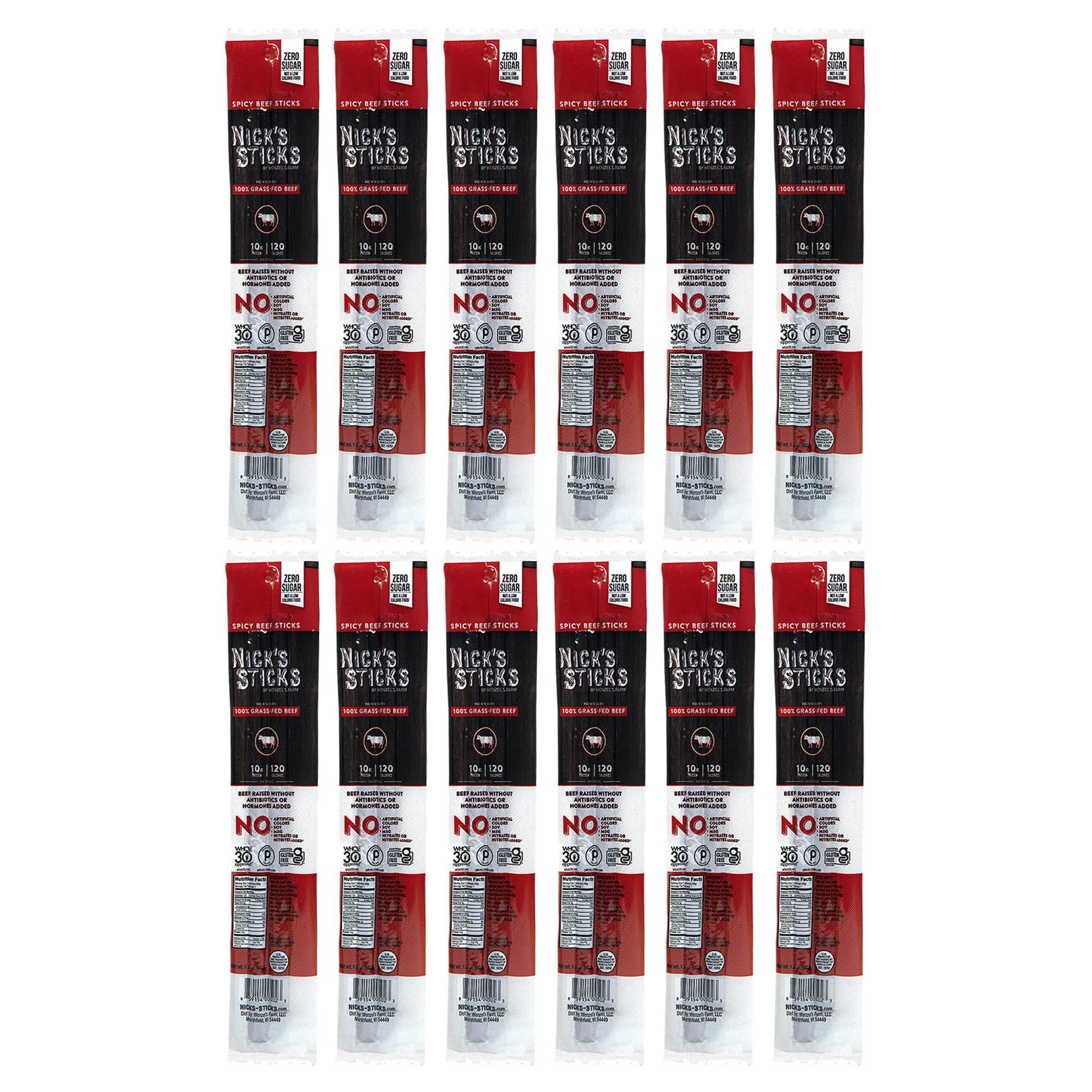 Nick's Sticks Clean & ESF27 Balanced 100% Grass-Fed Spicy Made in the ...