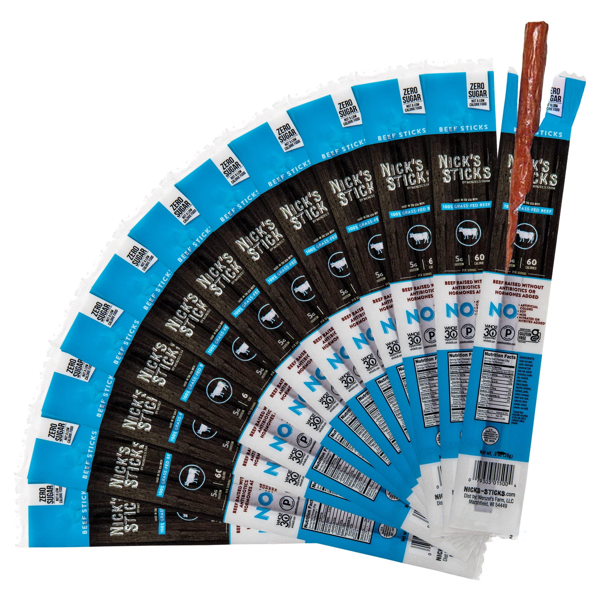 Nick's Sticks Clean & MZF22 Balanced 100% Grass-Fed Beef Sticks | Made ...