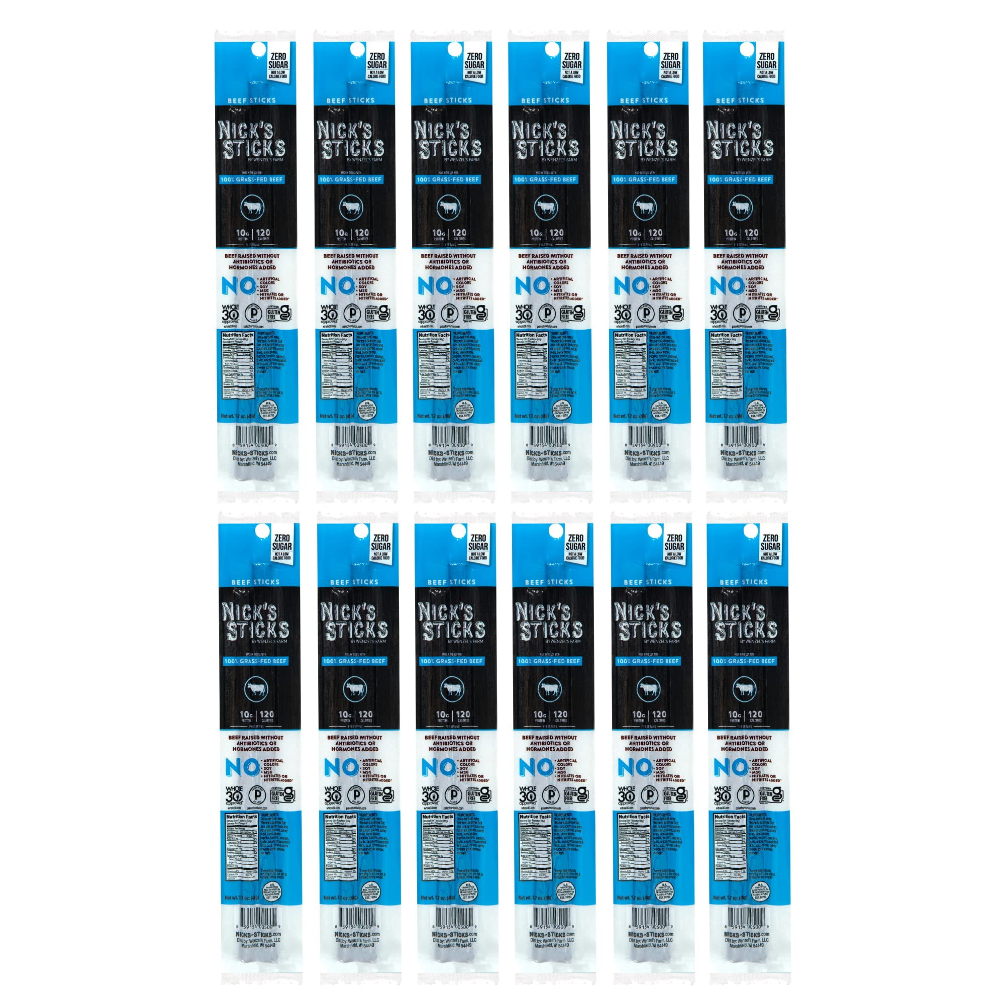 Nick's Sticks Clean & CCF19 Balanced 100% Grass-Fed Beef Made in the ...