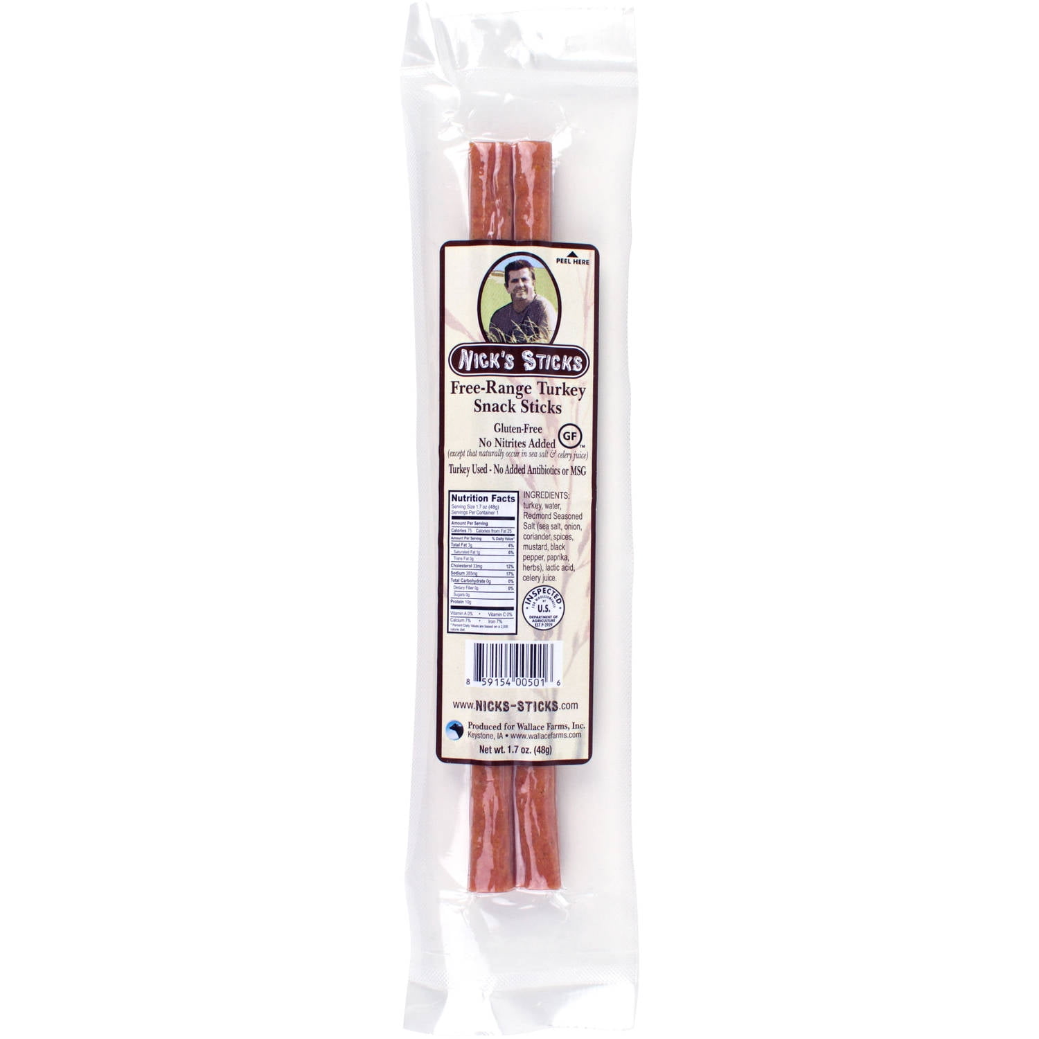 Nick's Sticks Free-Range Turkey Snack Sticks 1.7oz Package - Walmart.com