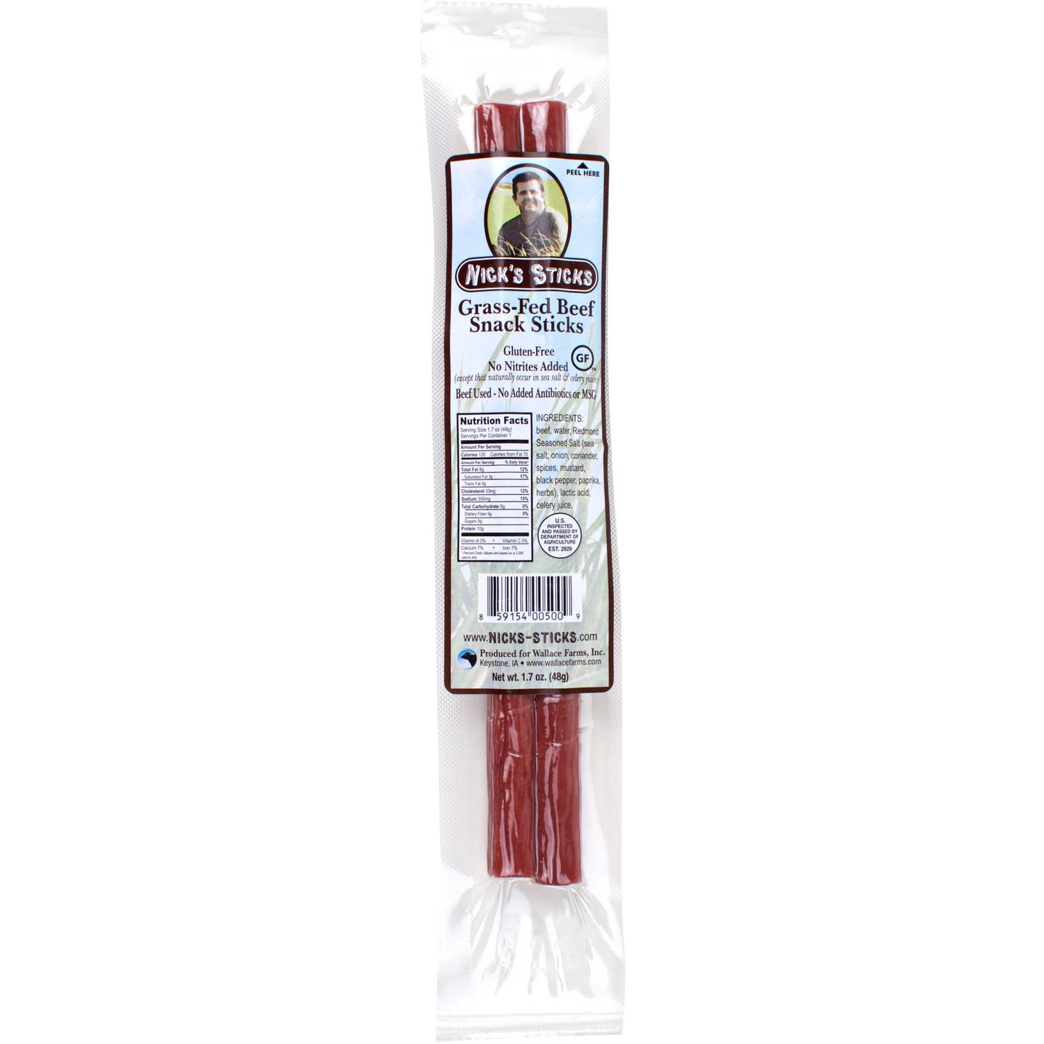 Nick's Sticks Grass Fed Beef Sticks, 1.7 oz. - Walmart.com