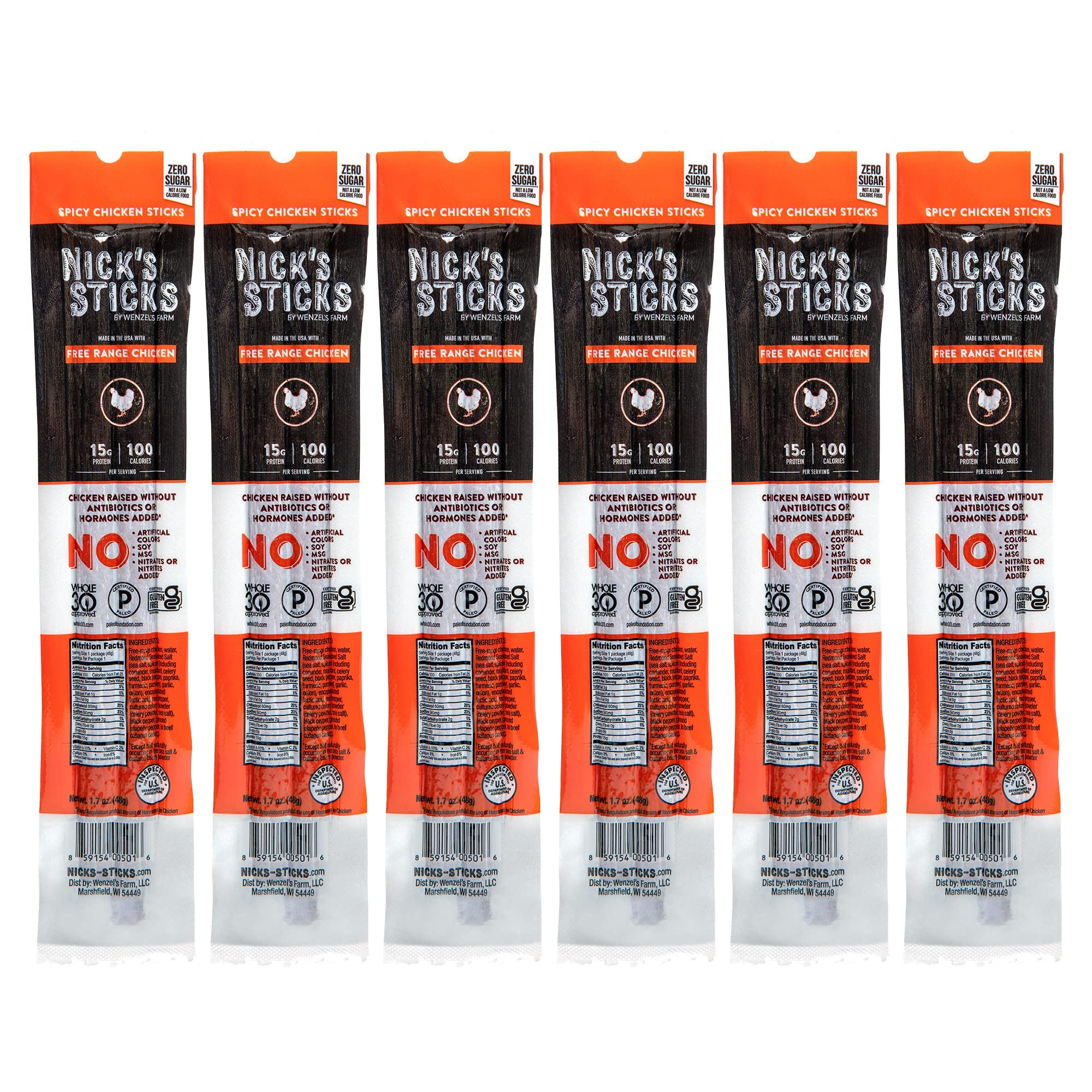 Nick's Sticks Spicy Free YPF5 Range Clean & Balanced Chicken Made in ...