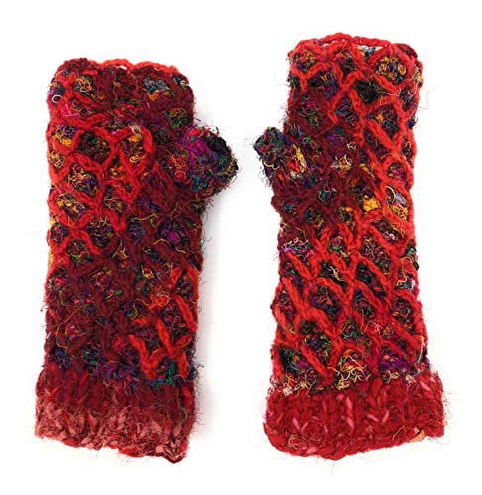 Nickanny's Diamond Weave Insulated Fleece Lined Raw Silk Knit Warm ...