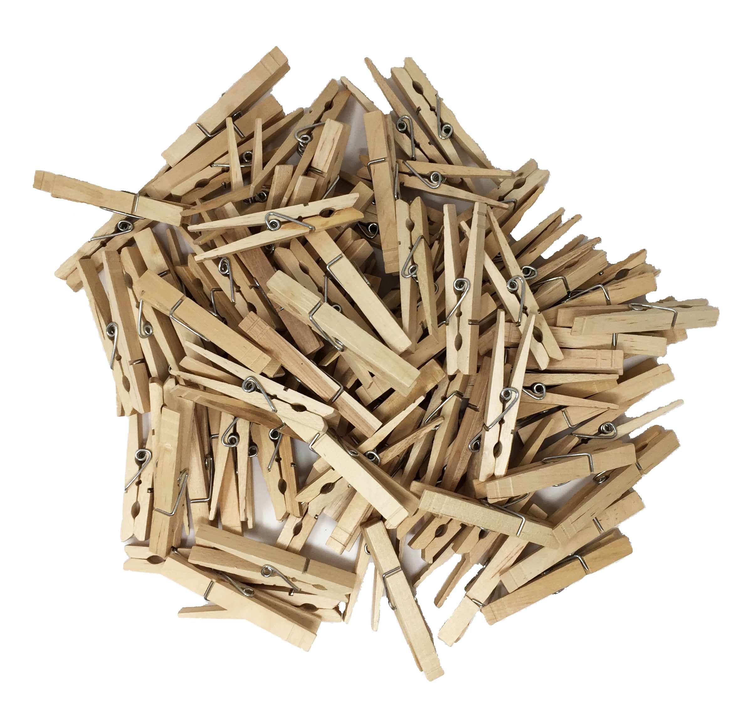 Nickanny's Natural Wood Clothespins Heavy Duty with Metal Spring for ...