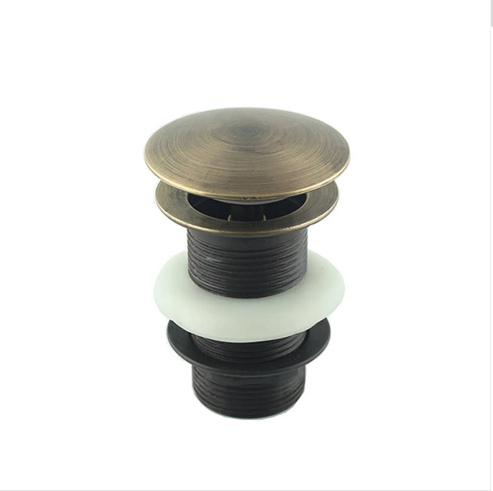 Bronze Push-Up Drain – Stainless Steel & Copper Button for Bathroom ...
