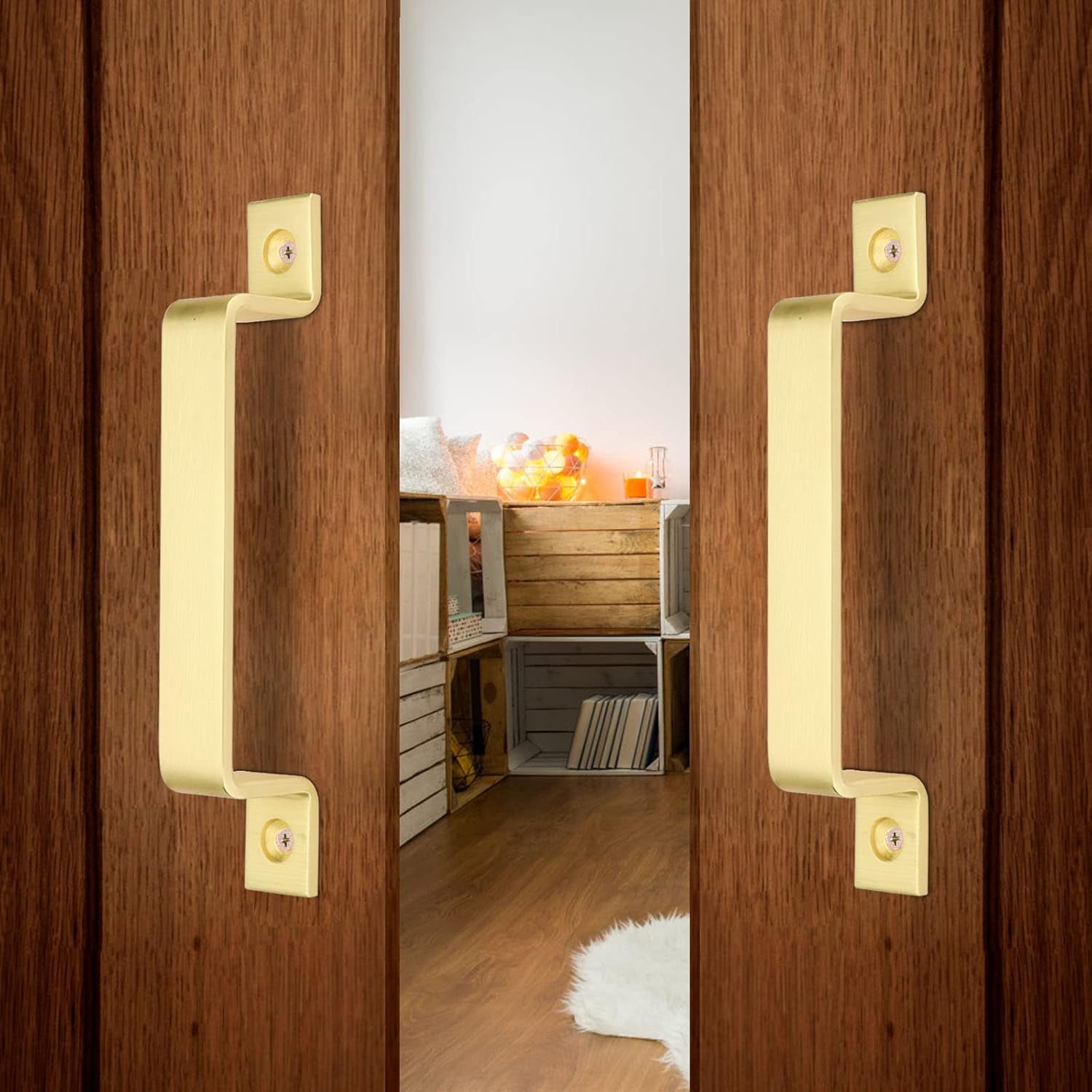 Nickel Brushed Barn Door Handle,Sliding Door Hardware Gate Handle Set ...