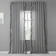 Collections Etc Isabella Ruffled Sheer Fabric Bedroom Drapes Panels ...