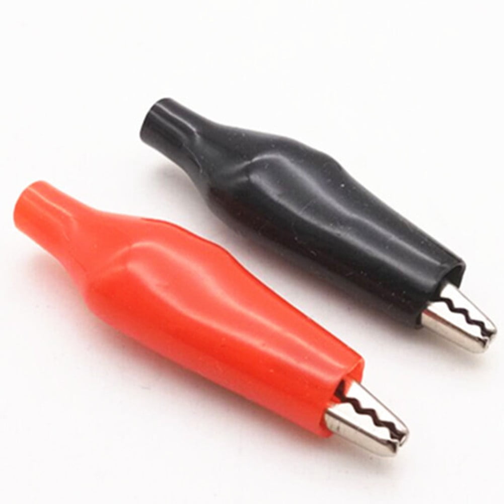 Nickel Plated Crocodile Clips 5A 10Pcs With Sheath 28Mm Red Black Test ...