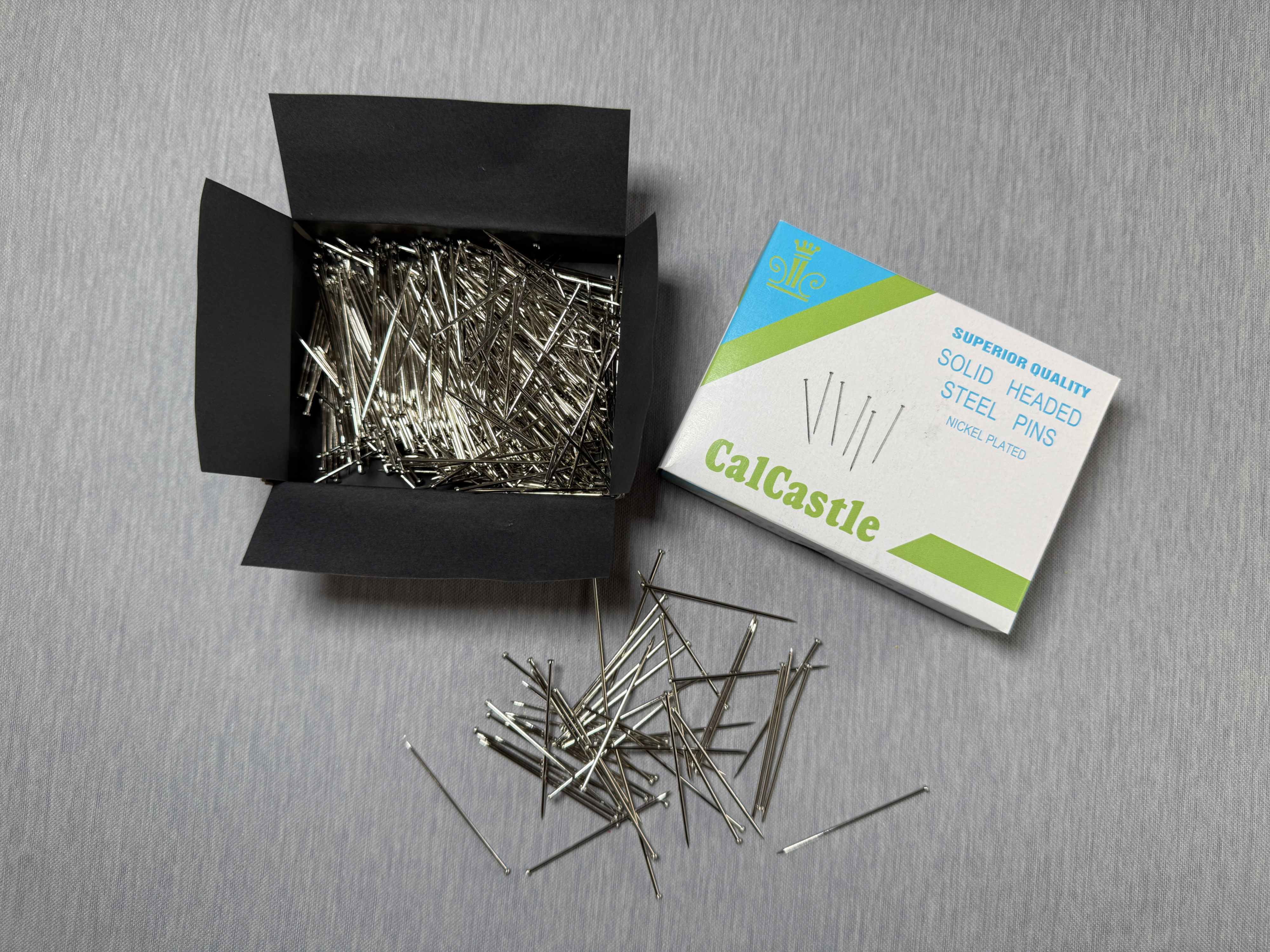 Nickel Plated Solid Headed Bank Pins Heavy Duty Crafts #24 (1-1/2 ...