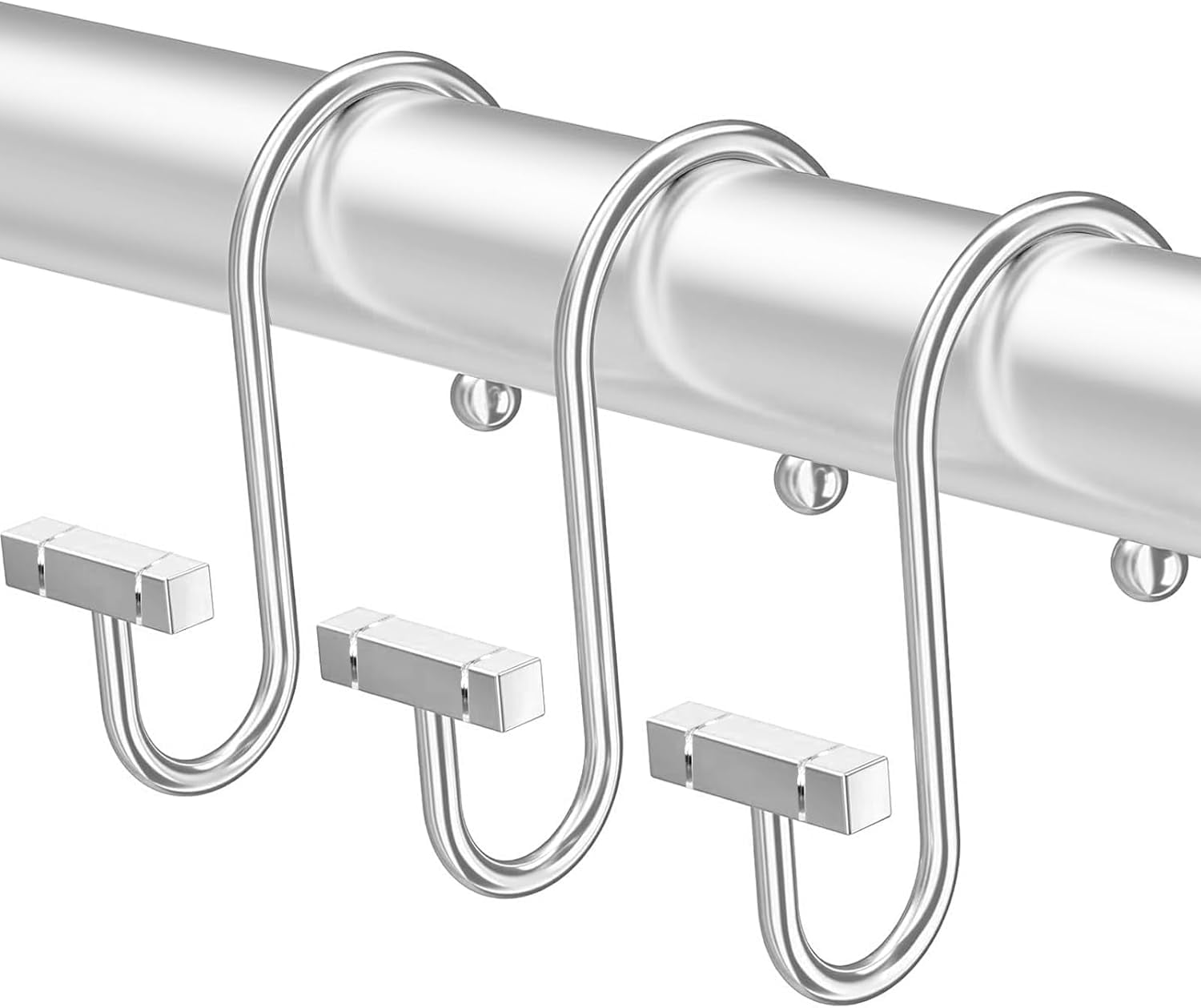 Nickel Shower Curtain Hooks Rings,Rust Proof Shower Curtain Rings for ...