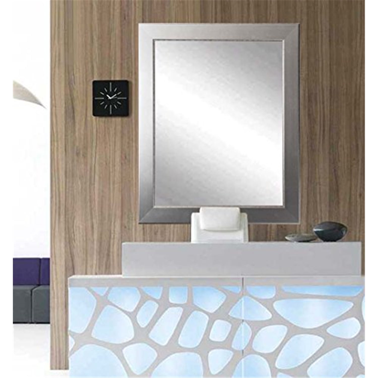 Nickel Silver Lobby Design Hotel Style Wall Mirror - Walmart.com