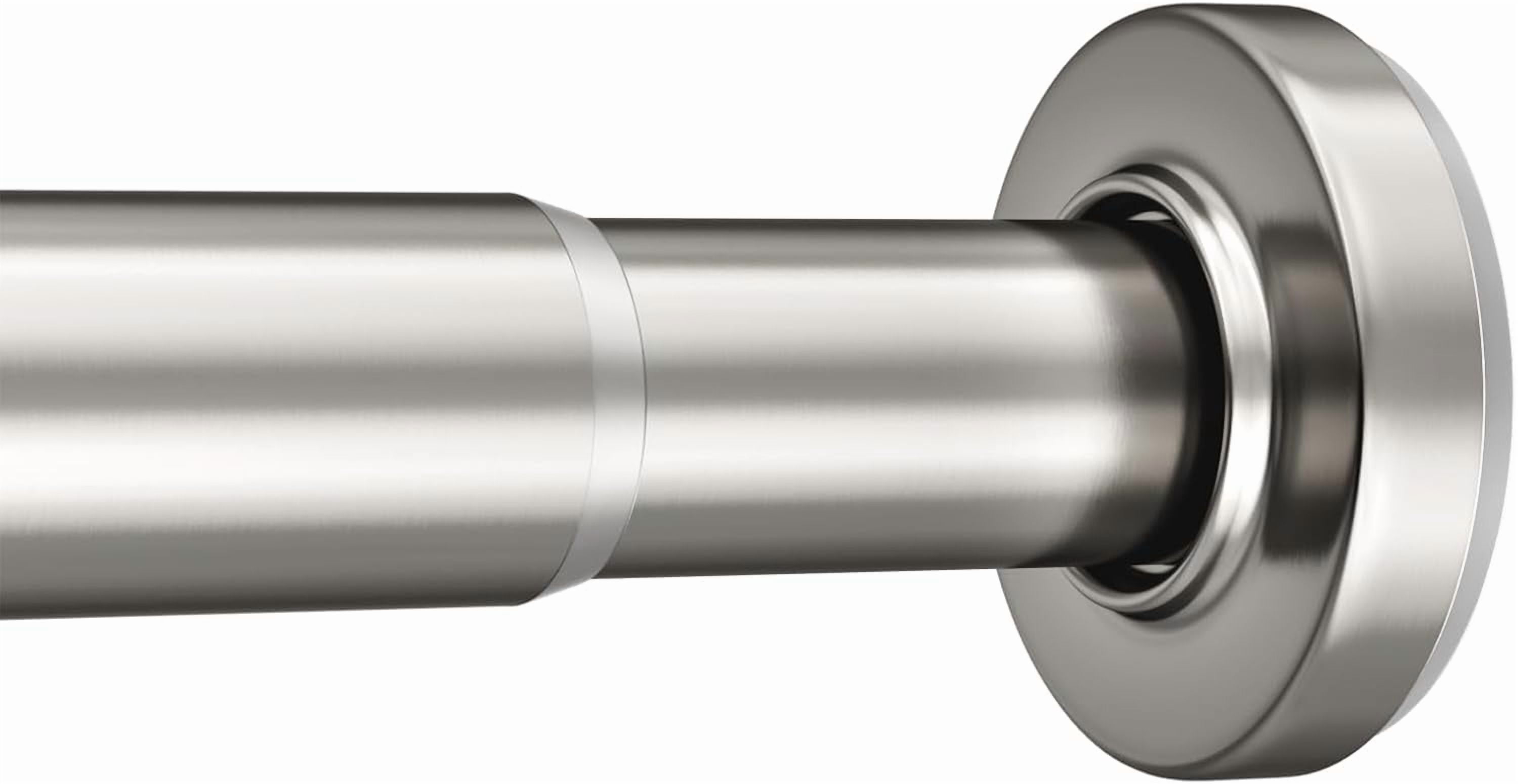 Nickel Spring Tension Shower Curtain Rod 31-75 Inches, 1 Inch Diameter ...