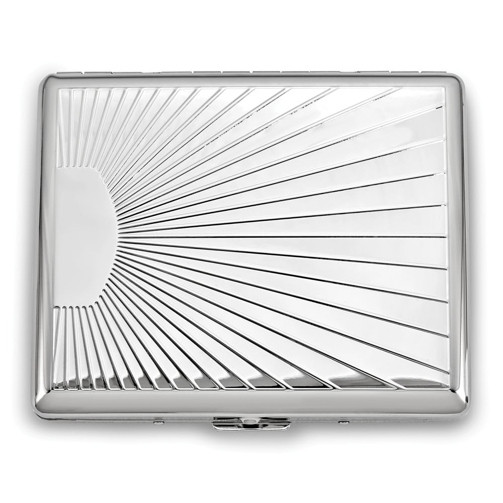 Classic Silver Sunburst Cigarette Case Metal 100's - Walmart.com
