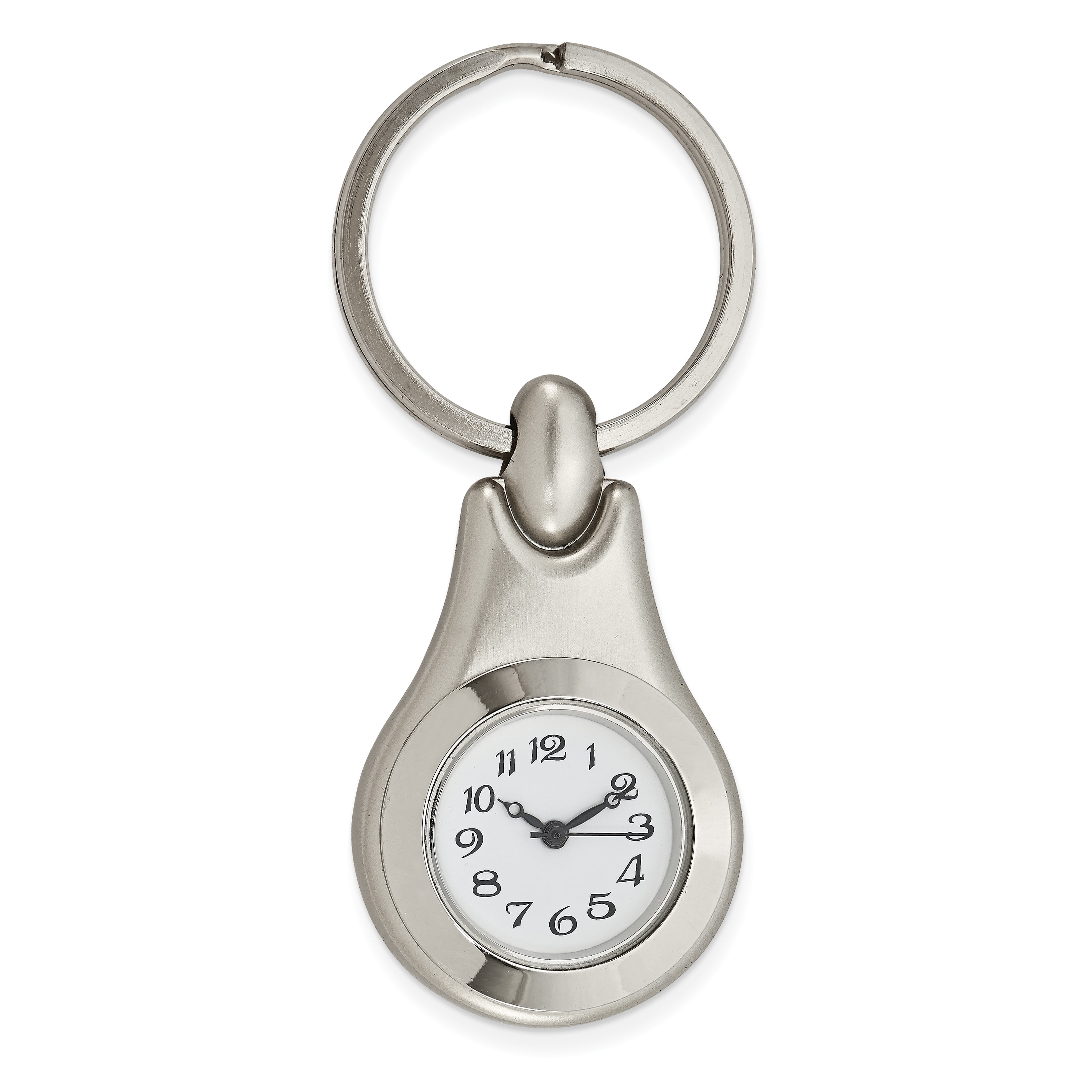 Nickel-plated Fancy Clock Key Ring - Engravable Personalized Gift Item ...