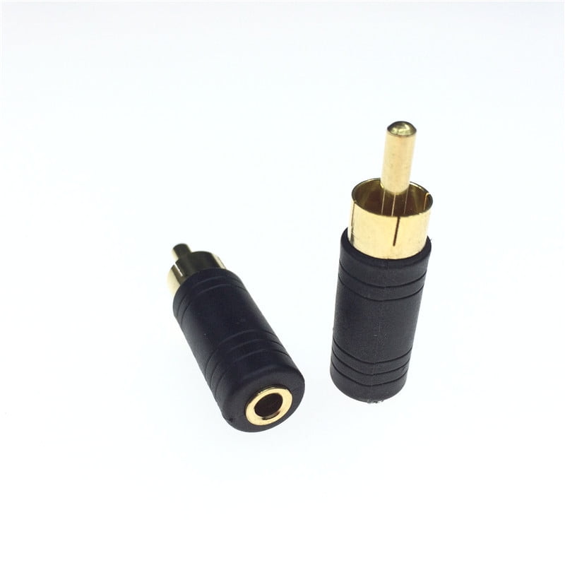 Nickel-plated head 10 Pcs High Quality RCA Male To 3.5MM Female Plug ...