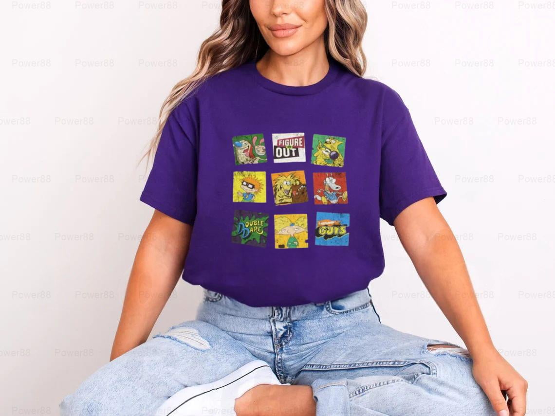 Nickelodeon 90s Lineup Retro Classic TV Show Fan Tee, for men & women ...