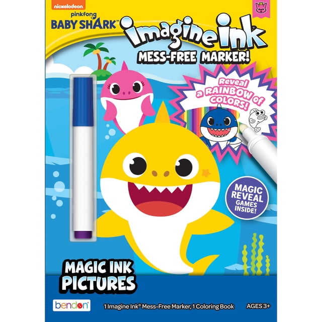 Nickelodeon Baby Shark 10 Page Imagine Ink Mess Free Coloring Book, by ...