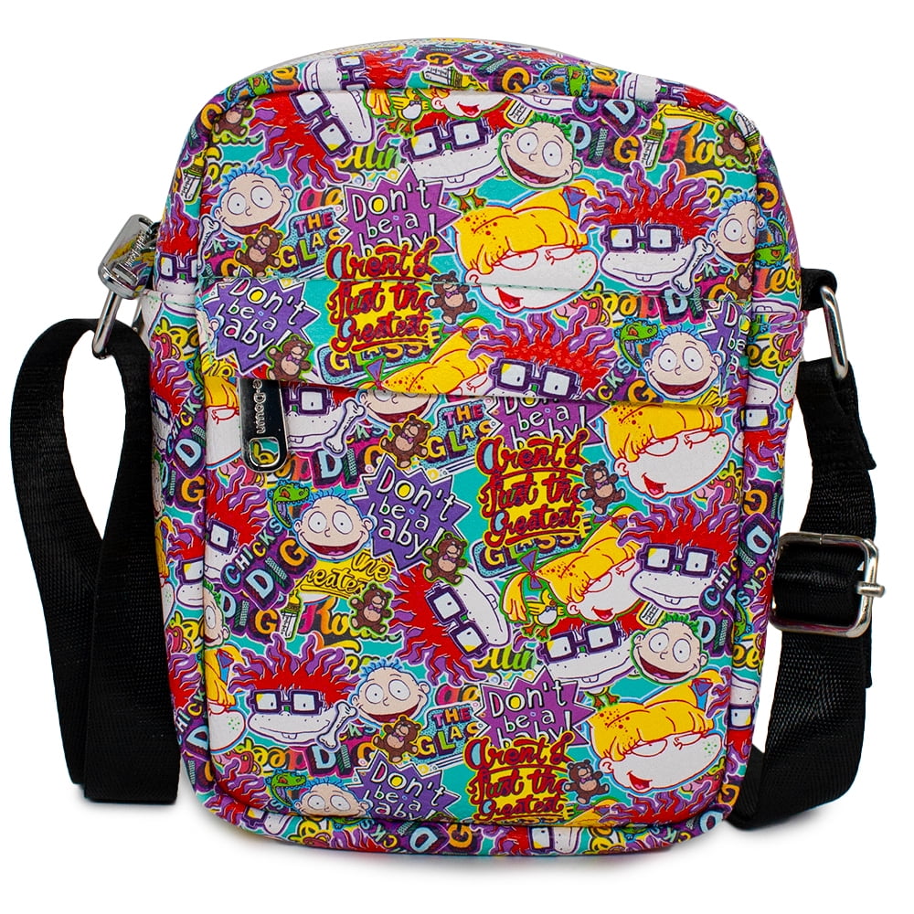Nickelodeon Bag, Crossbody, Rugrats, Character Faces and Quotes Collage ...