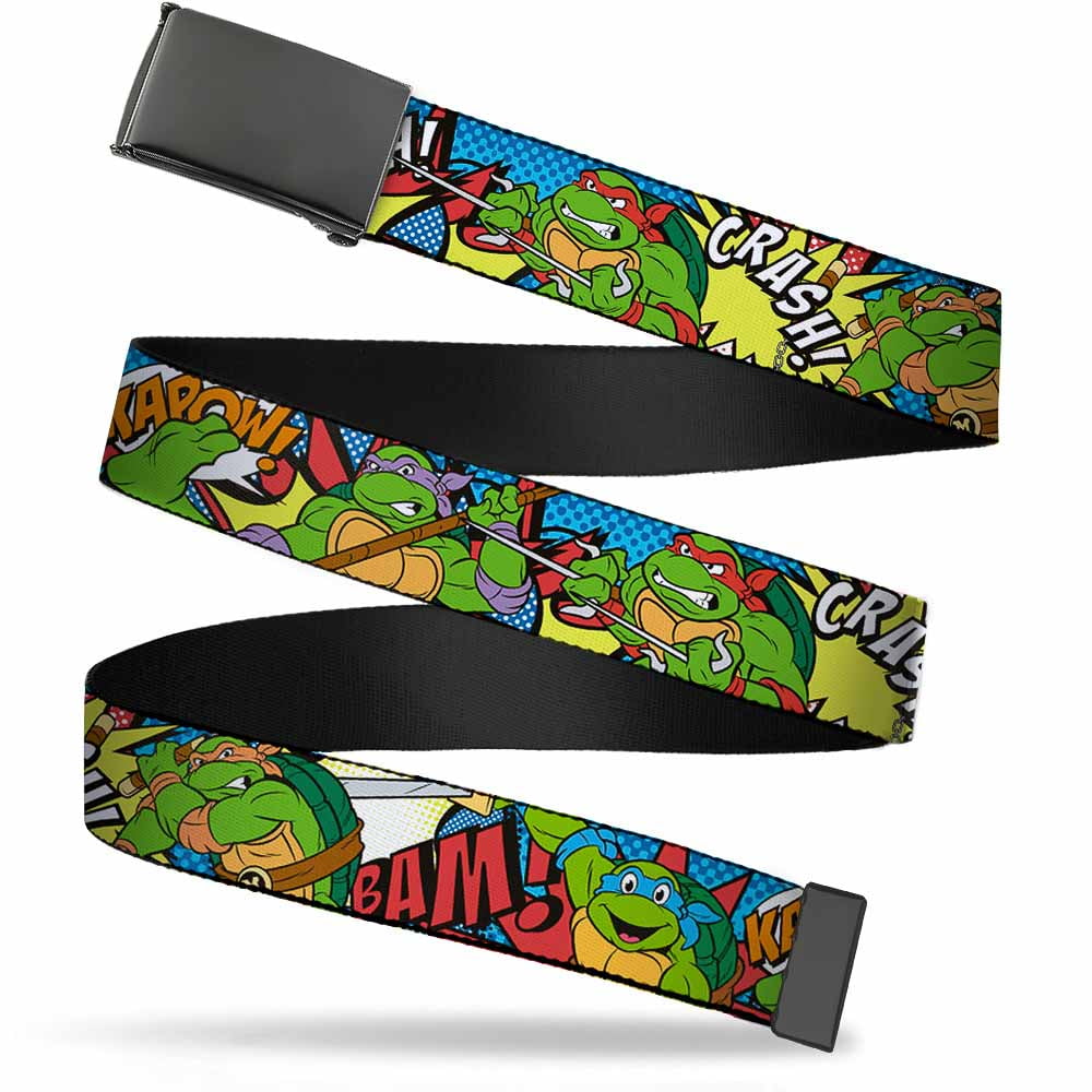 Nickelodeon Belt, Flip Web Belt Ninja Turtles Action Poses Action ...