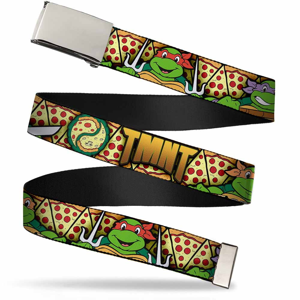 Nickelodeon Belt, Flip Web Belt Ninja Turtles Turtle Poses Pizza Slices ...