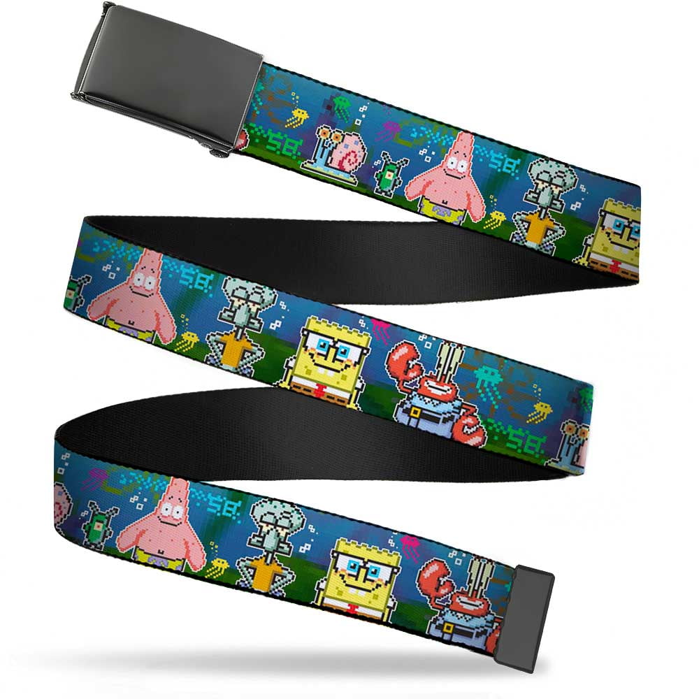 Nickelodeon Belt, Flip Web Belt SpongeBob Friends 8 Bit Scene, 1.25 ...