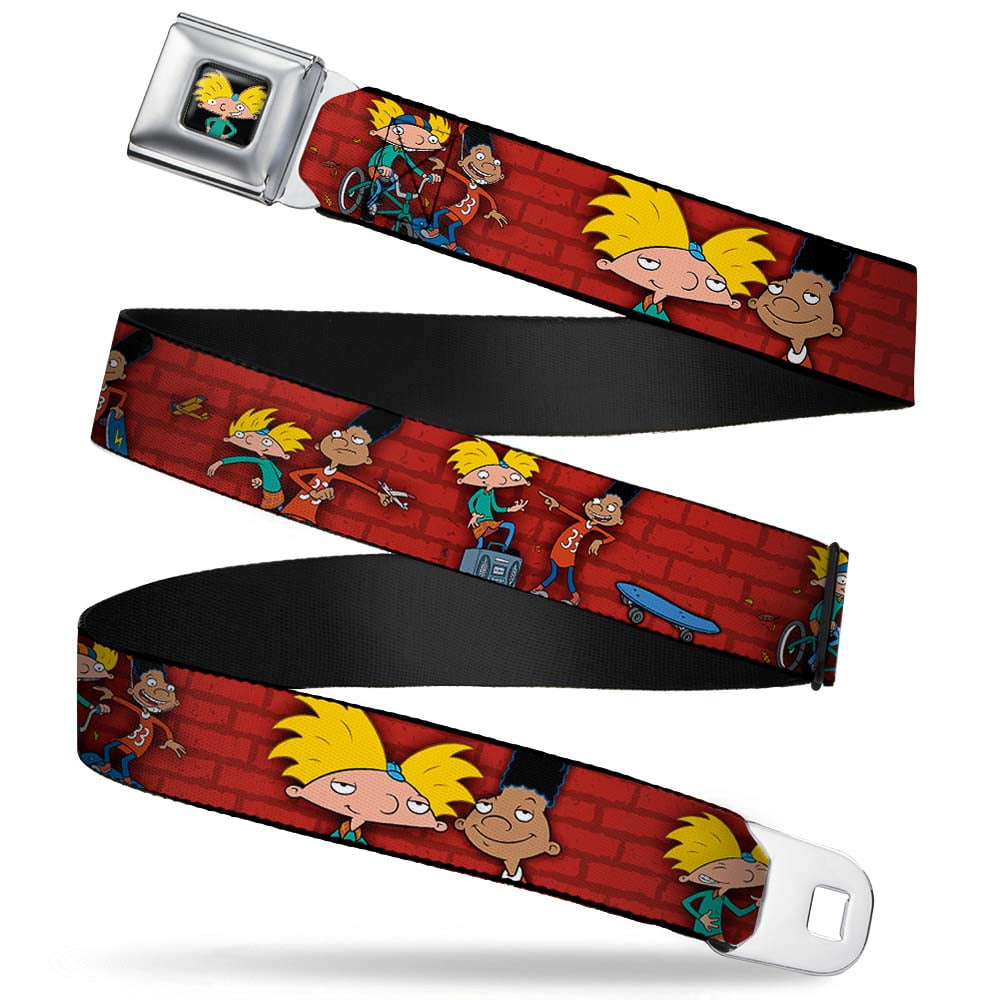 Nickelodeon Belt, Seatbelt Buckle Belt, Arnold Gerald Poses Brick Wall ...