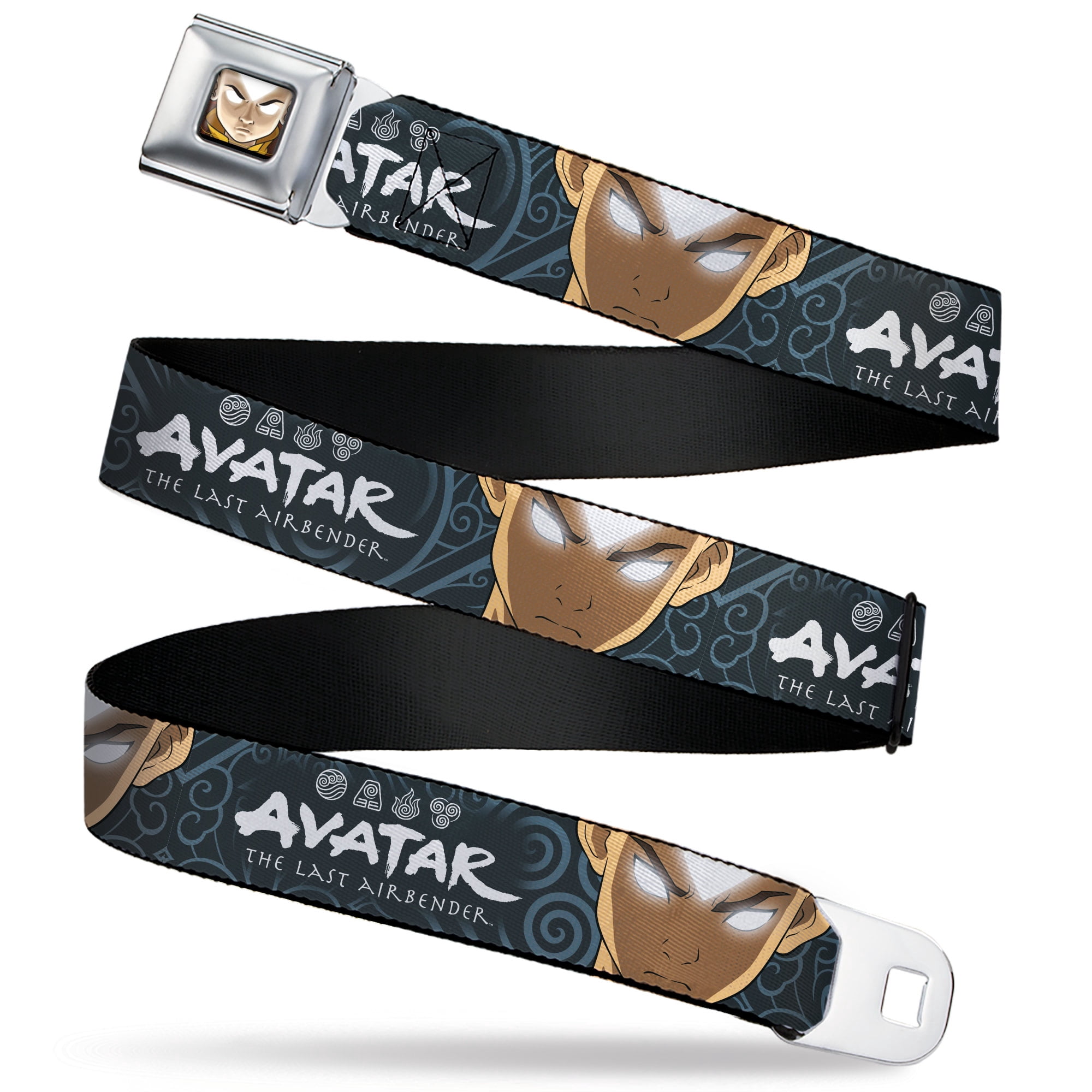 Nickelodeon Belt, Seatbelt Buckle Belt, Avatar Last Airbender Aang Face ...