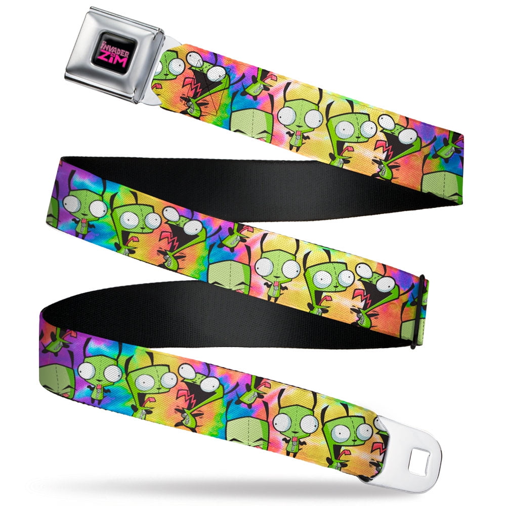 Nickelodeon Belt, Seatbelt Buckle Belt, Invader Zim GIR Poses Scattered ...