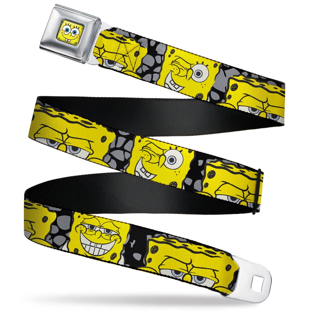 Nickelodeon Belt, Seatbelt Buckle Belt, SpongeBob Close Up Expressions ...
