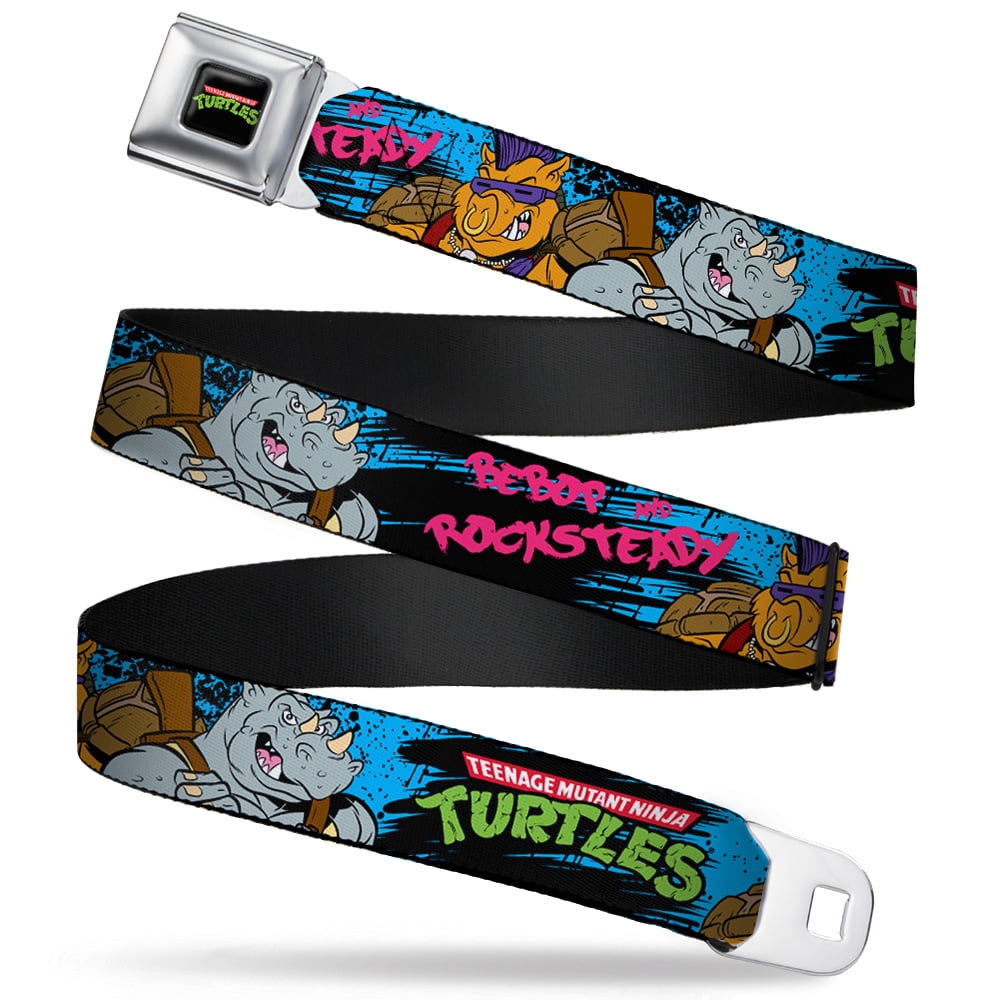 Nickelodeon Belt, Seatbelt Buckle Belt, TMNT Bebop And Rocksteady Back ...