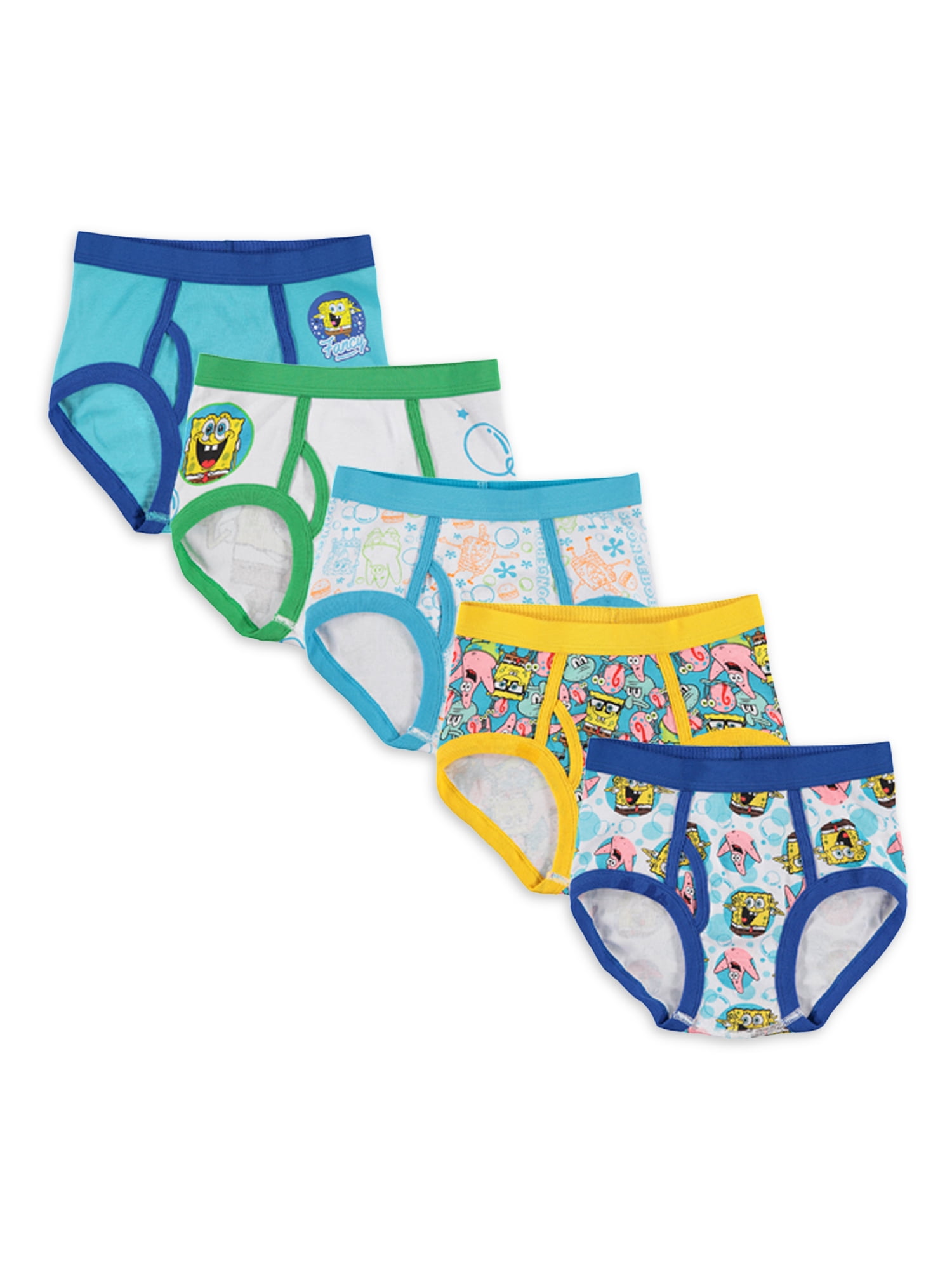 Nickelodeon Boys 5 Pack Spongebob Squarepants Cotton Underwear Briefs ...