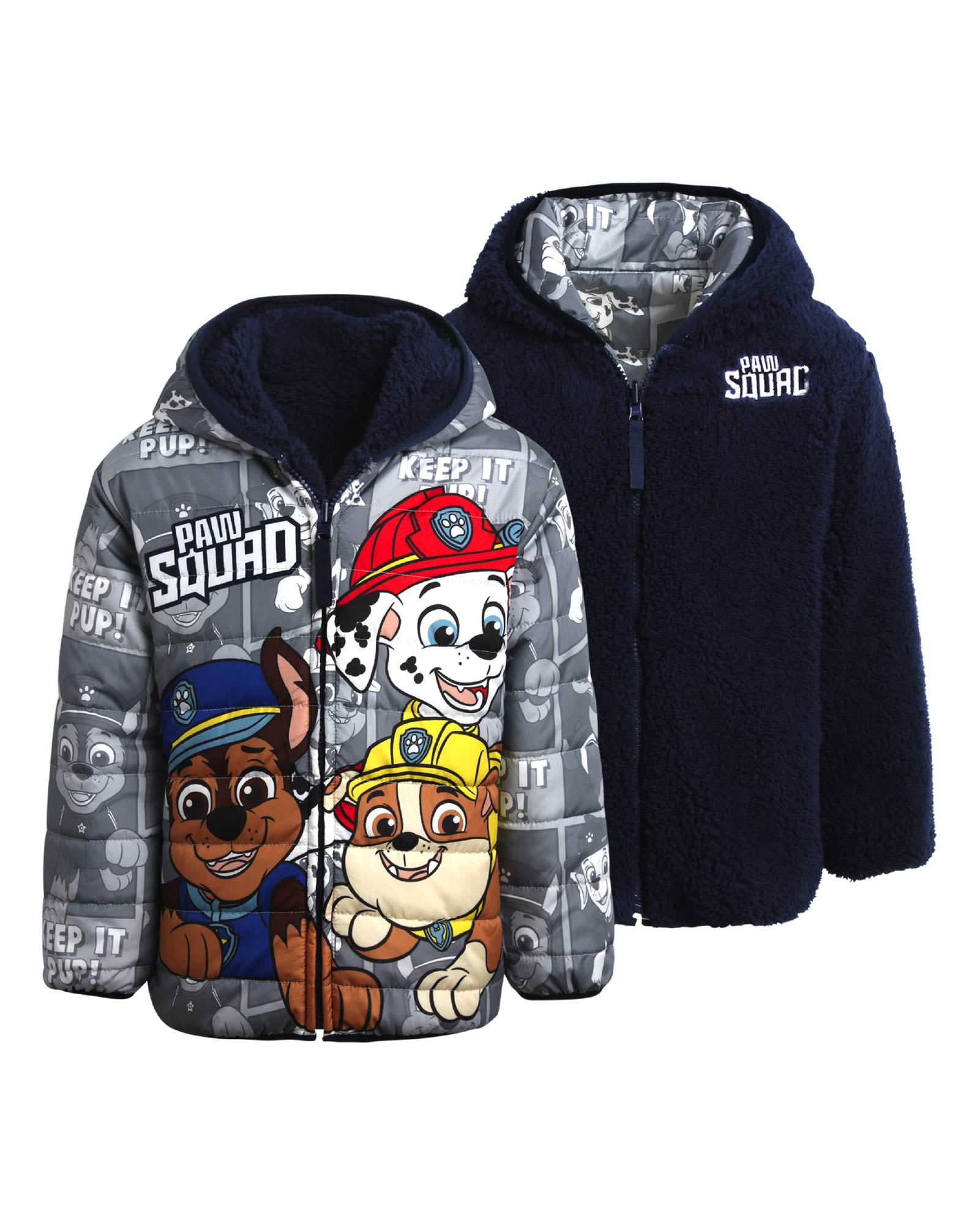 Nickelodeon Boys' Paw Patrol Reversible Jacket - Chase and Marshall ...