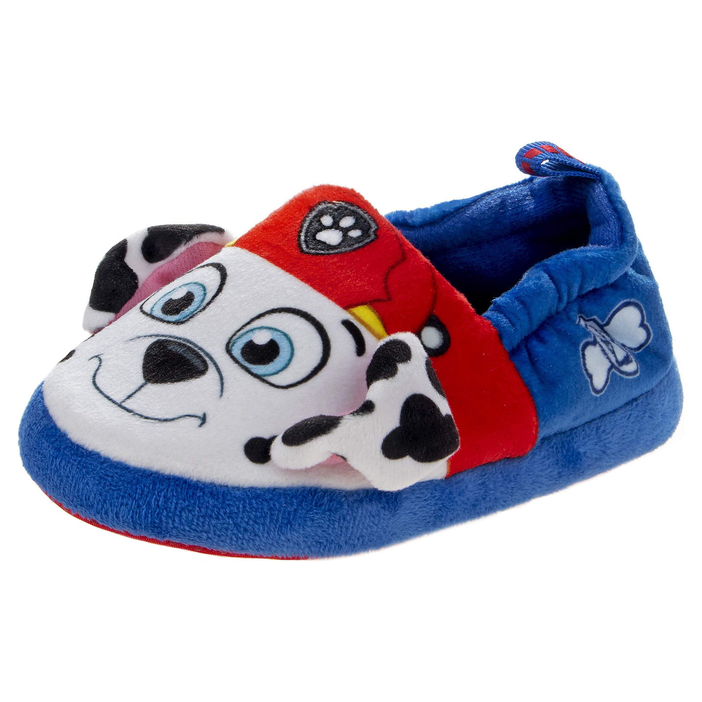 Nickelodeon Boys’ Paw Patrol Slippers – Chase and Marshall Plush Fuzzy ...