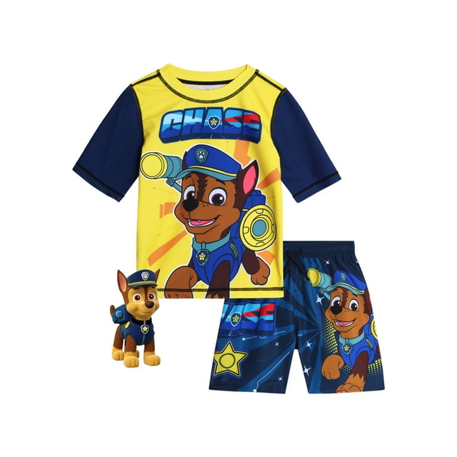 Nickelodeon Boys' Paw Patrol UPF 50+ Rash Guard Set - Chase, Marshall ...