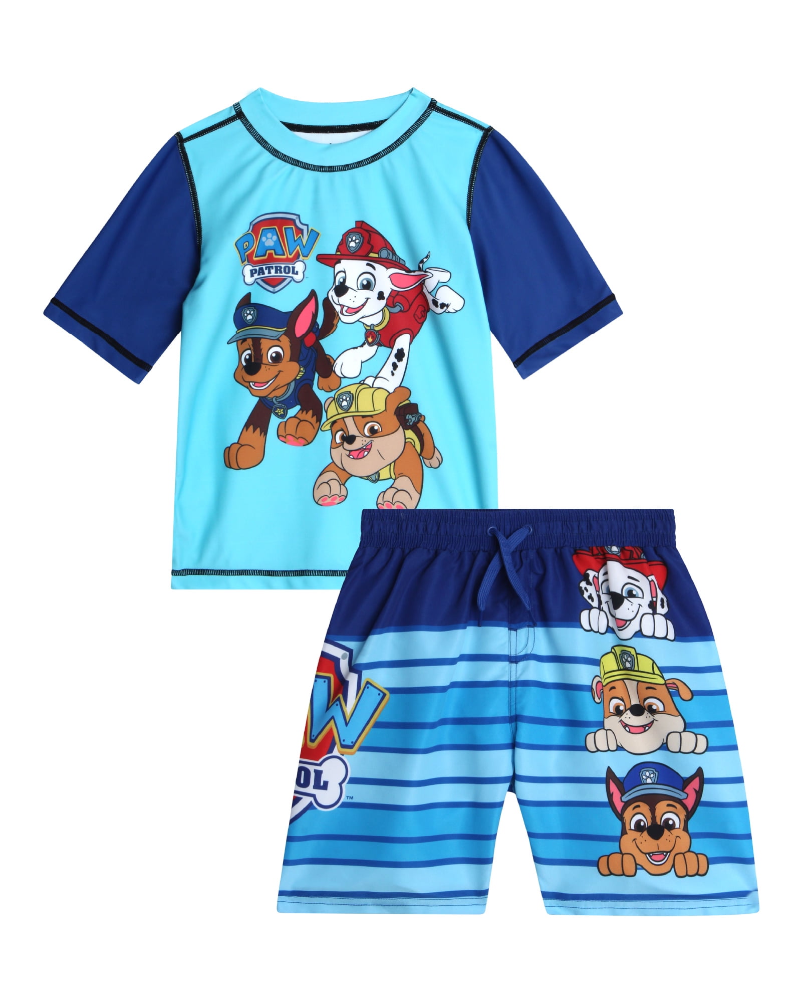 Nickelodeon Toddler Boys' Paw Patrol UPF 50+ Swim Shirt and Trunks with ...