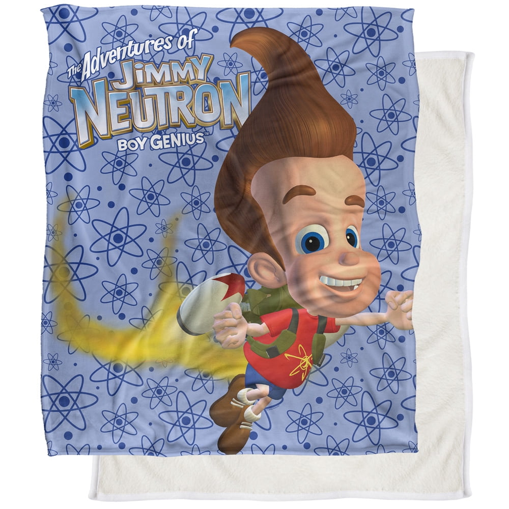 Nickelodeon Brand Blanket, 50"x60" Flying Jimmy Silky Touch Sherpa Back ...