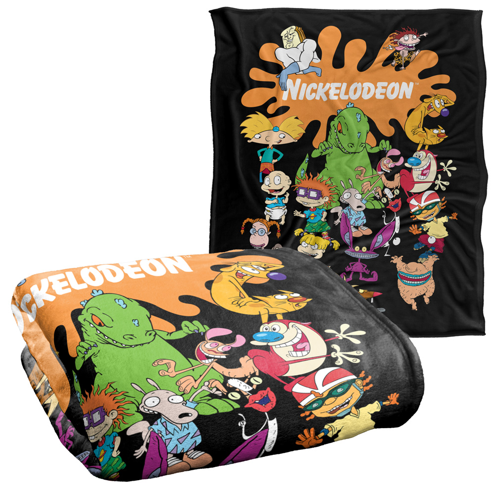 Nickelodeon Brand Blanket, 50"x60" Nick Splat Group Silky Touch Super ...