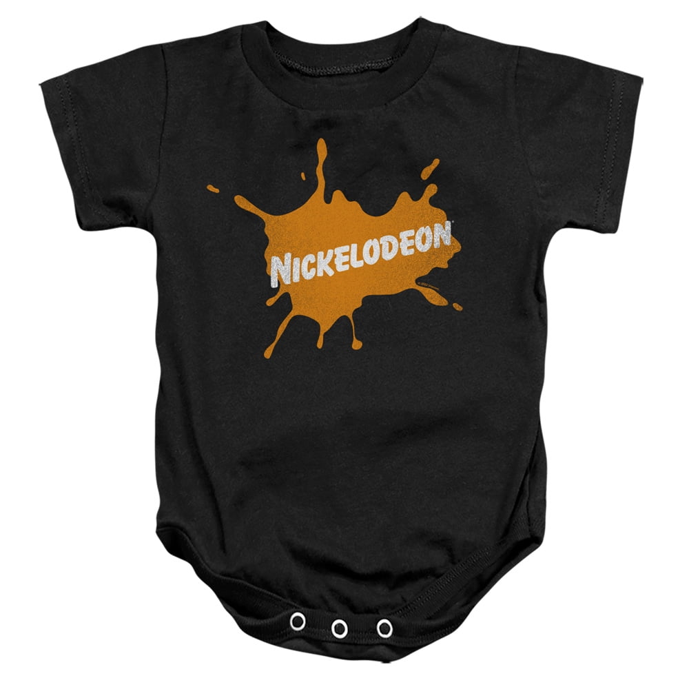 Nickelodeon Brand Nick Retro Burst Logo Unisex Infant Snap Suit for Baby (6 Months) Black ...