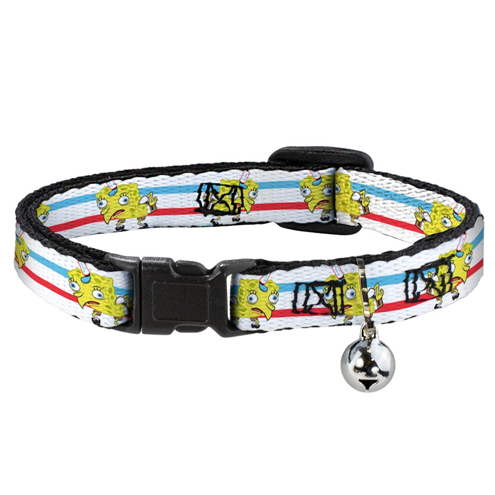 Nickelodeon Cat Collar, Breakaway Collar with Bell, Mocking Spongebob ...