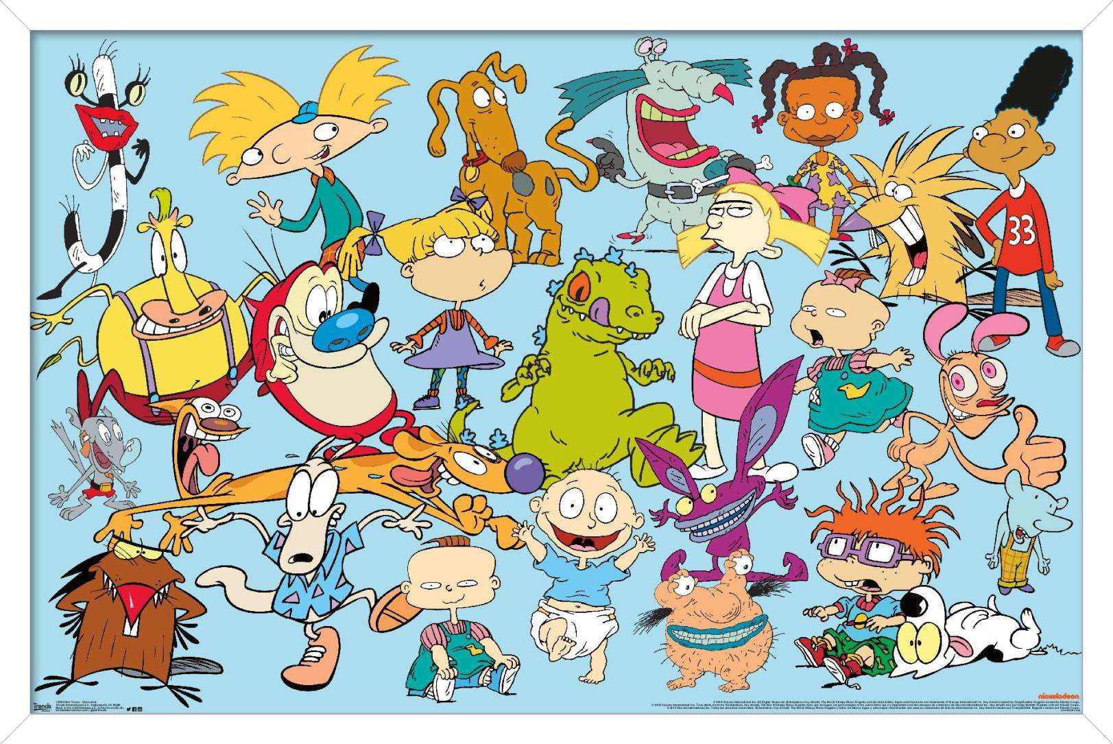 Nickelodeon Characters Wall Poster, 14.725" x 22.375", Framed - Walmart.com