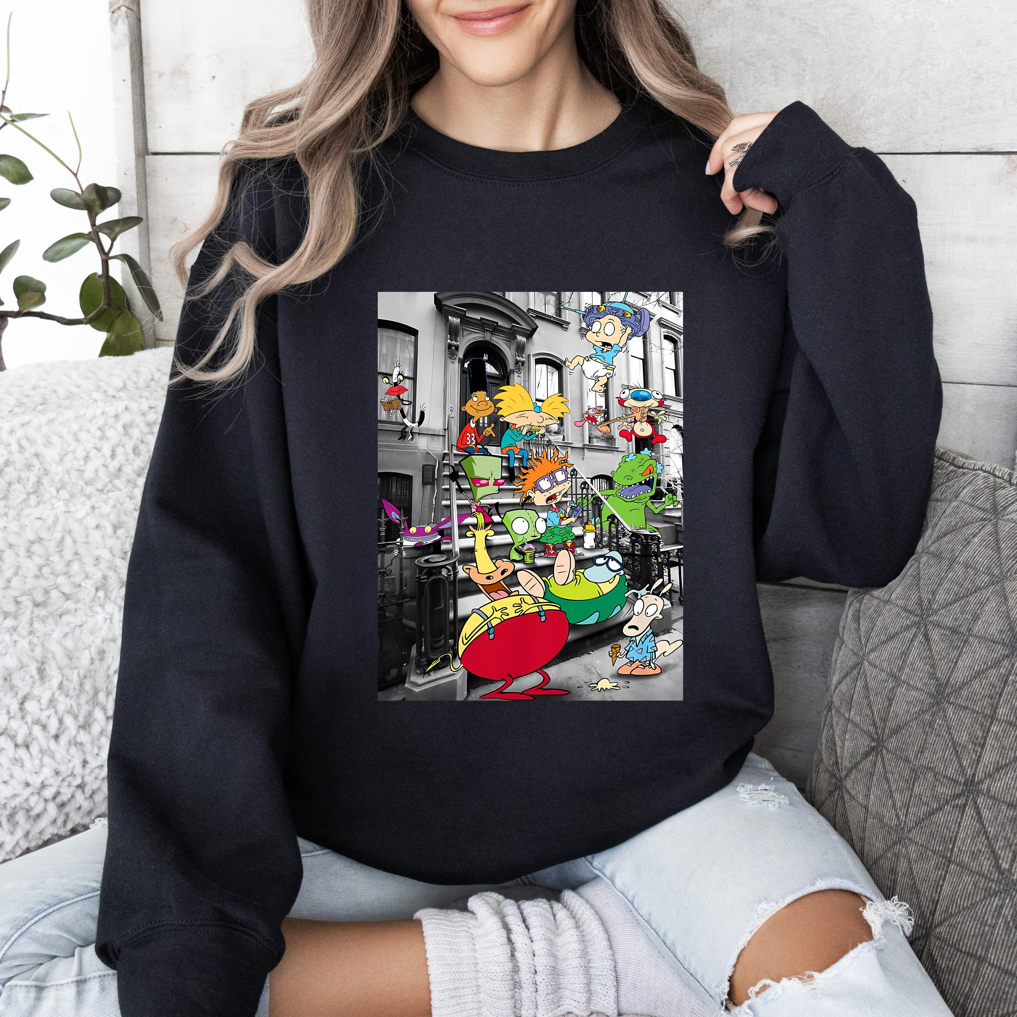 Nickelodeon Classic Nicktoons Stoop SWEATSHIRT Featuring Iconic ...