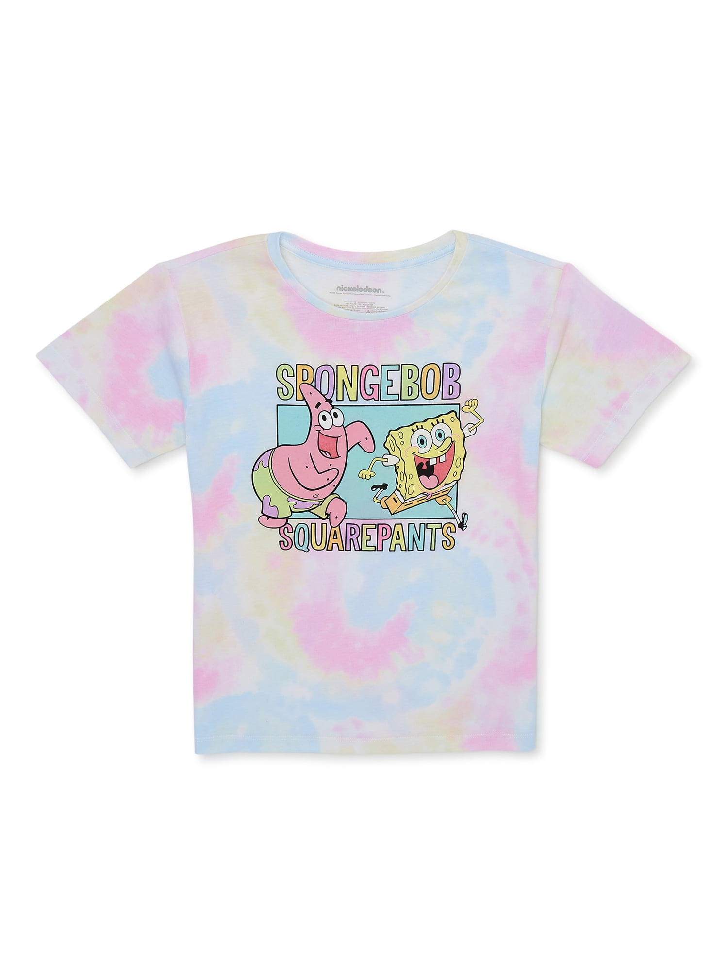 Nickelodeon Girls SpongeBob Graphic Tee with Short Sleeves, Size XS-XL ...