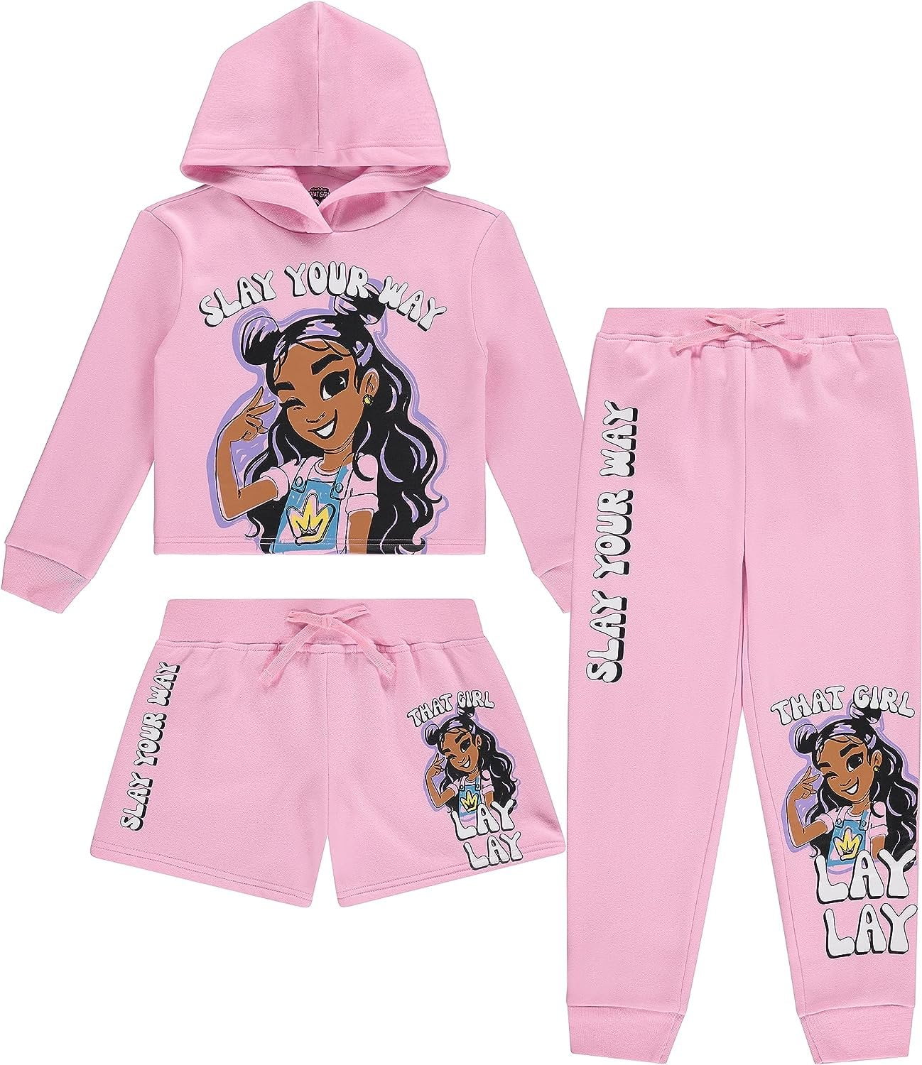 Nickelodeon Girls That Girl Lay Lay Hoodie, Shorts & Jogger Set, Sizes ...