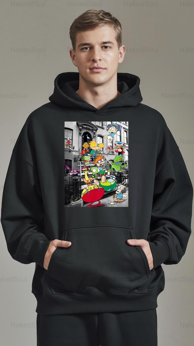 Nickelodeon Hoodie Classic Nicktoons Stoop Scene - Walmart.com