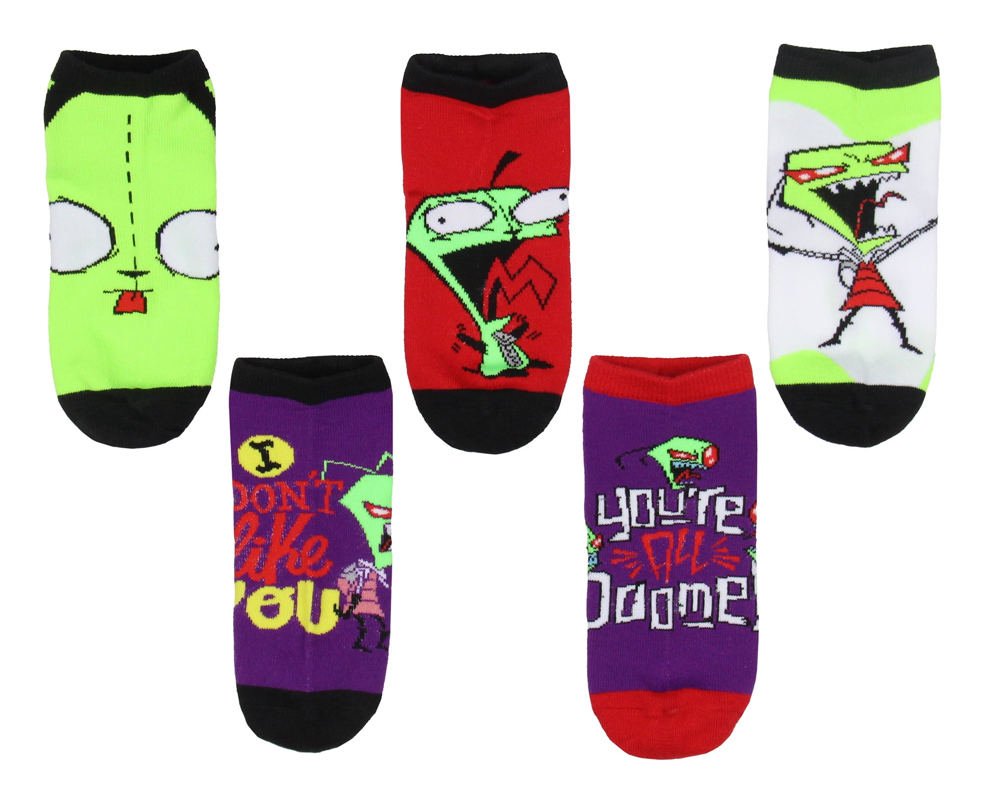 Nickelodeon Invader Zim Adult Socks Gir Character Face And Sayings Mix ...