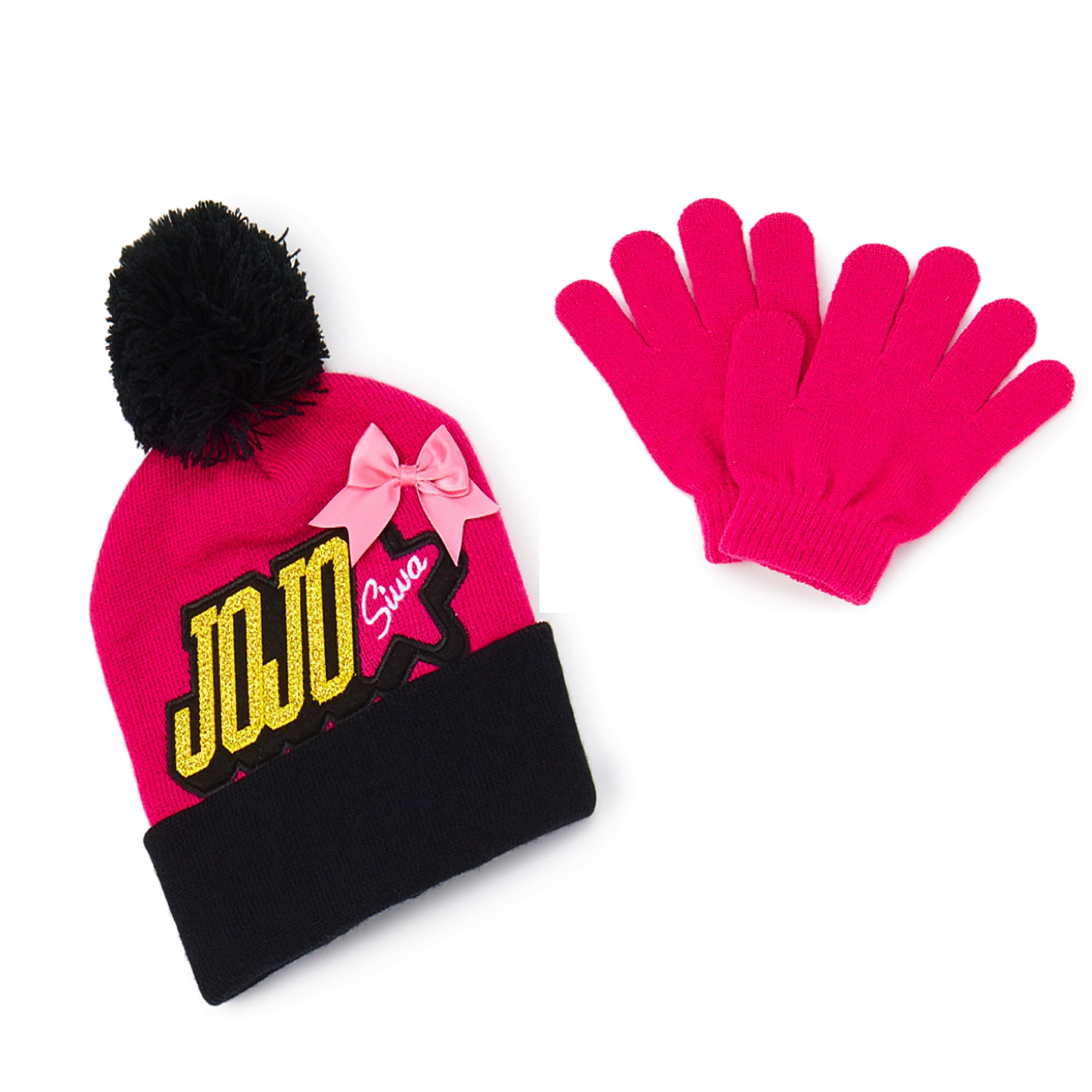 Nickelodeon JoJo Siwa Beanie/Knit Hat & Glove Set - Walmart.com