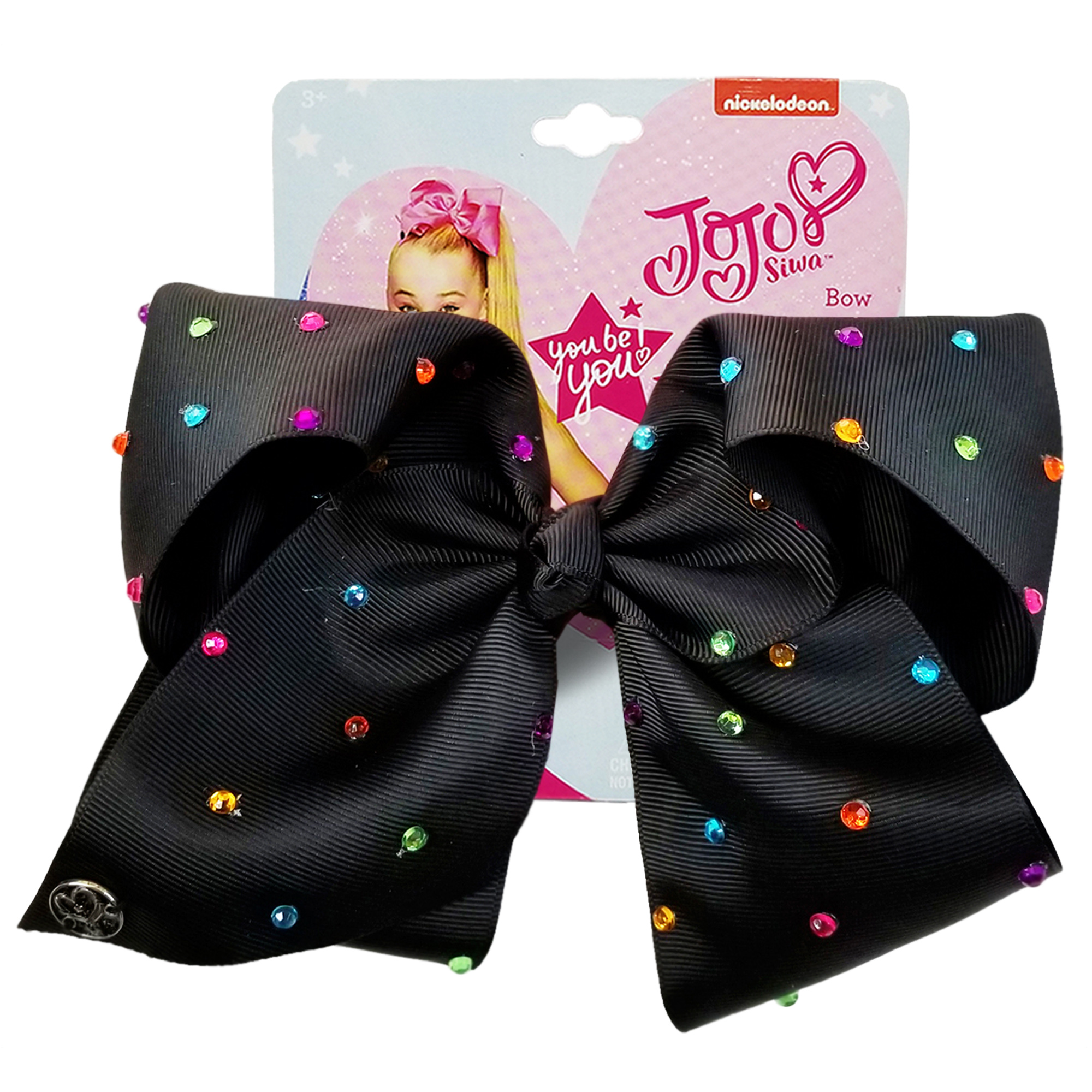 Nickelodeon Jojo Siwa Signature Black Multi Stones Hair Bow - Walmart.com