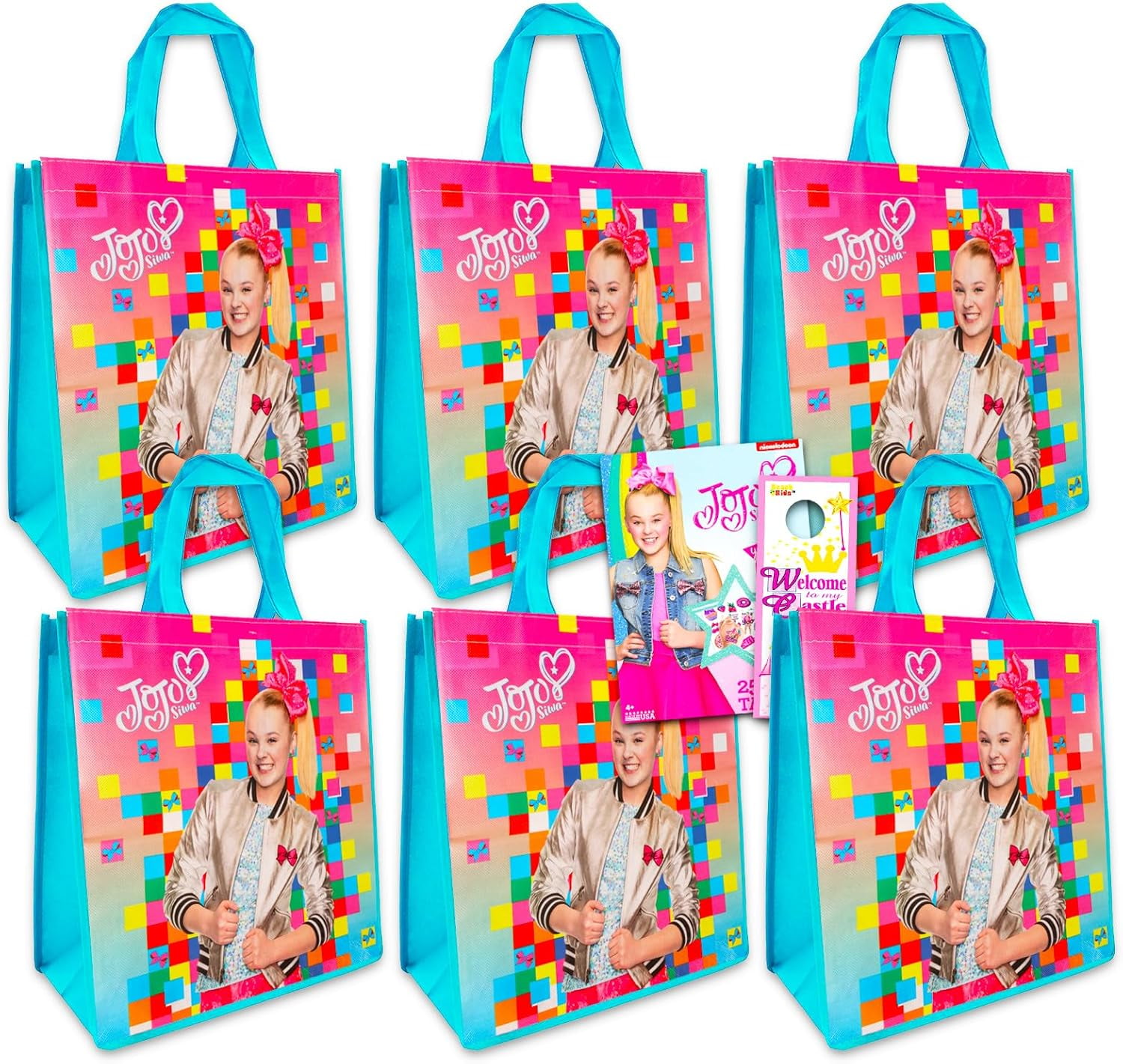 Nickelodeon Jojo Siwa Tote Bag Bundle For Kids Set - Includes 6 Jojo ...
